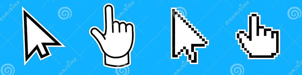 Click Cursor Sticker Icon. Computer Mouse Pointer Arrow Stock Vector ...