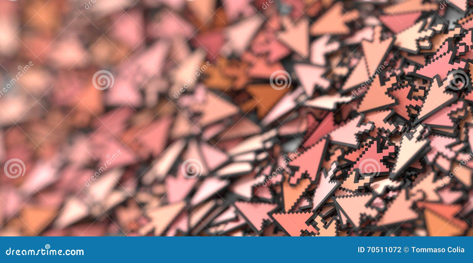 Click Cursors Background, 3d Rendering Stock Illustration ...