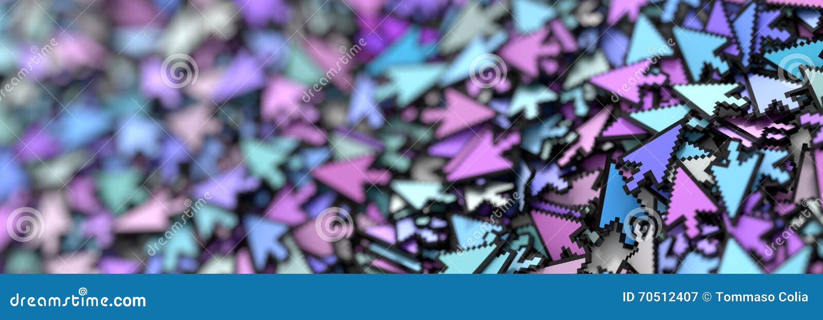Click Cursors Background, 3d Rendering Stock Illustration ...