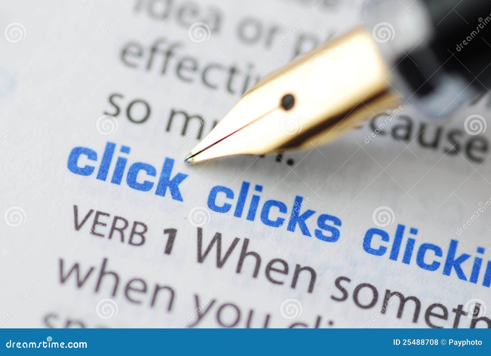 Click - Dictionary Series stock photo. Image of letter - 25488708
