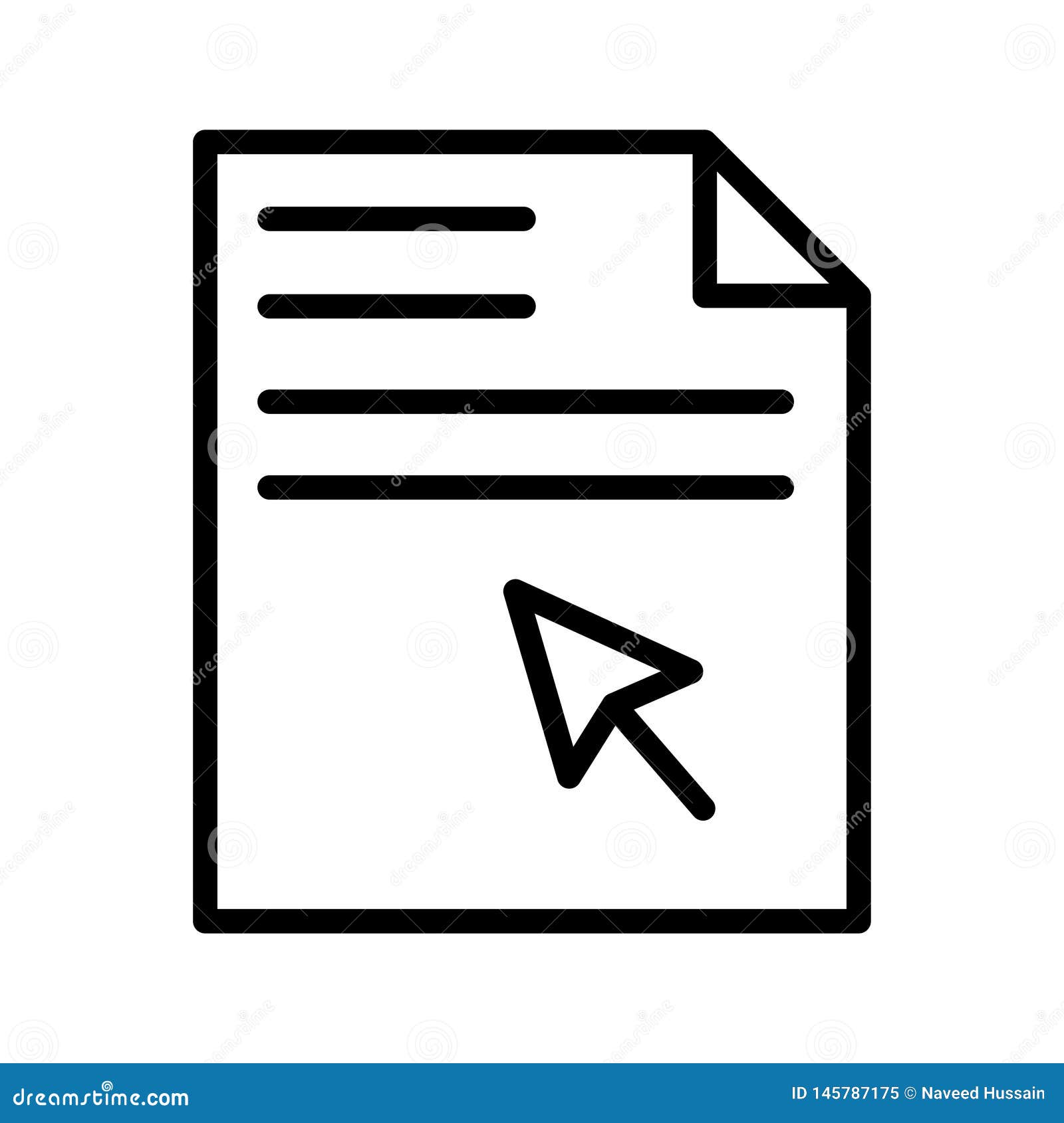 Click File Thin Line Vector Icon Stock Illustration - Illustration of ...