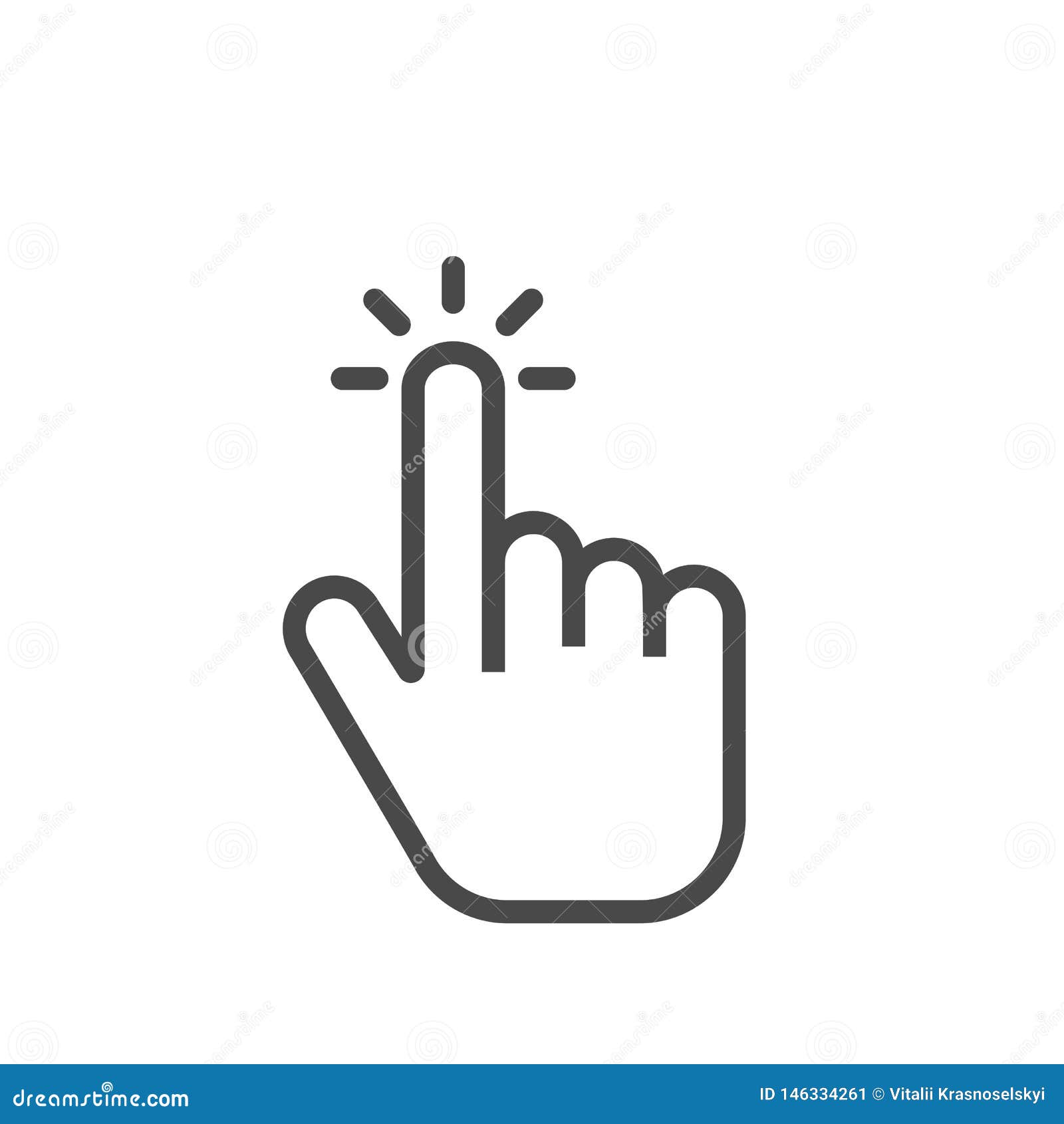 Click Finger Icon. Clicking Pointer Isolated on White Background Stock ... Click Finger Icon. Clicking Pointer Isolated on White Background Stock ...
