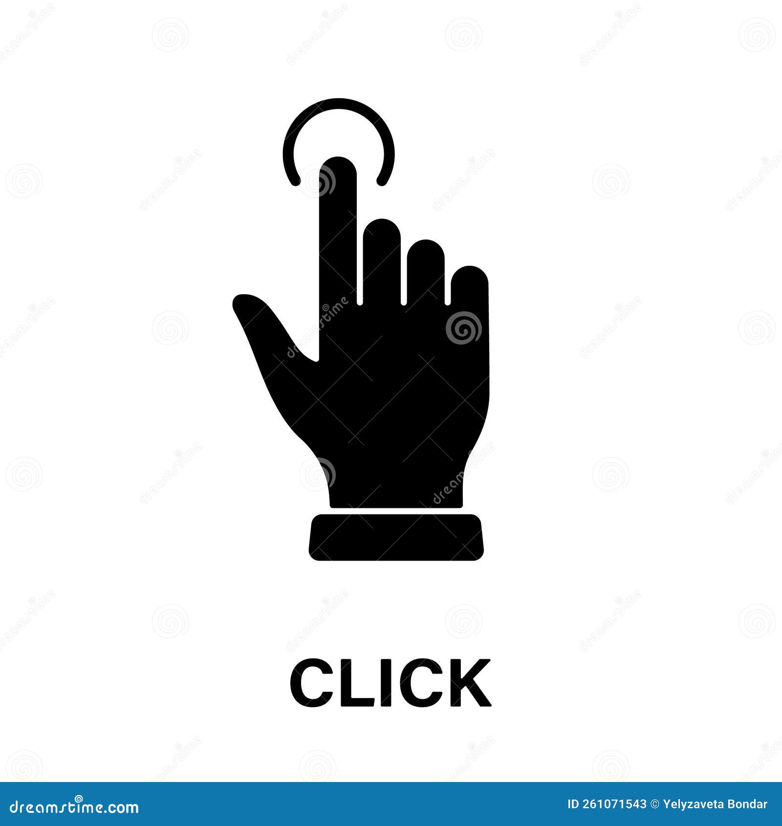 Click Gesture, Hand Cursor of Computer Mouse Black Silhouette Icon ...