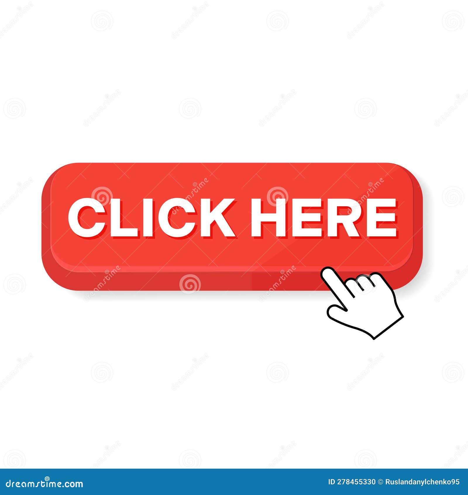 Click the Hand-click Button Here. Vector Illustration on a White ...