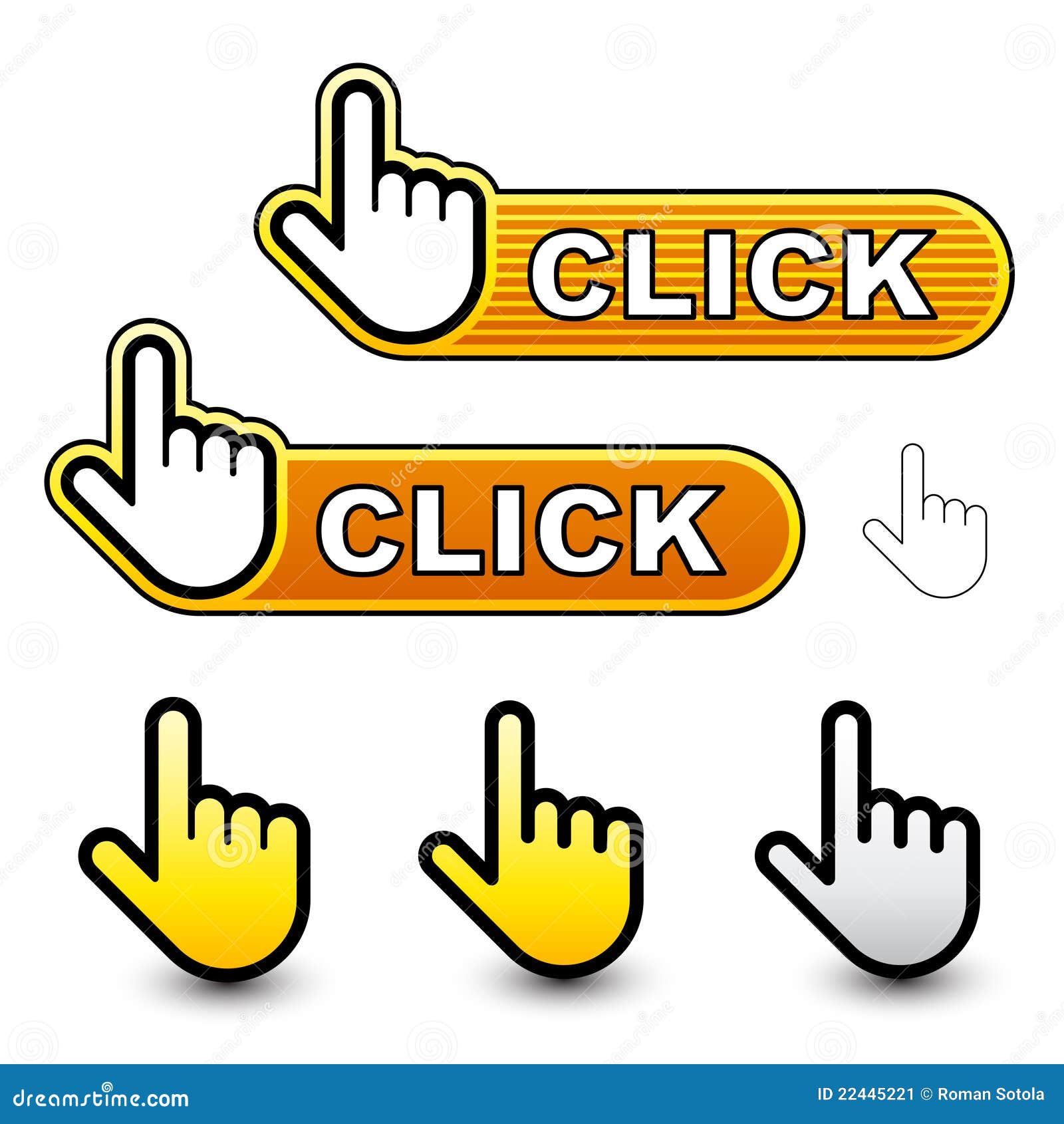 Click Hand Touch Of Hand Finger Click On Screen Surface Icon Black ...
