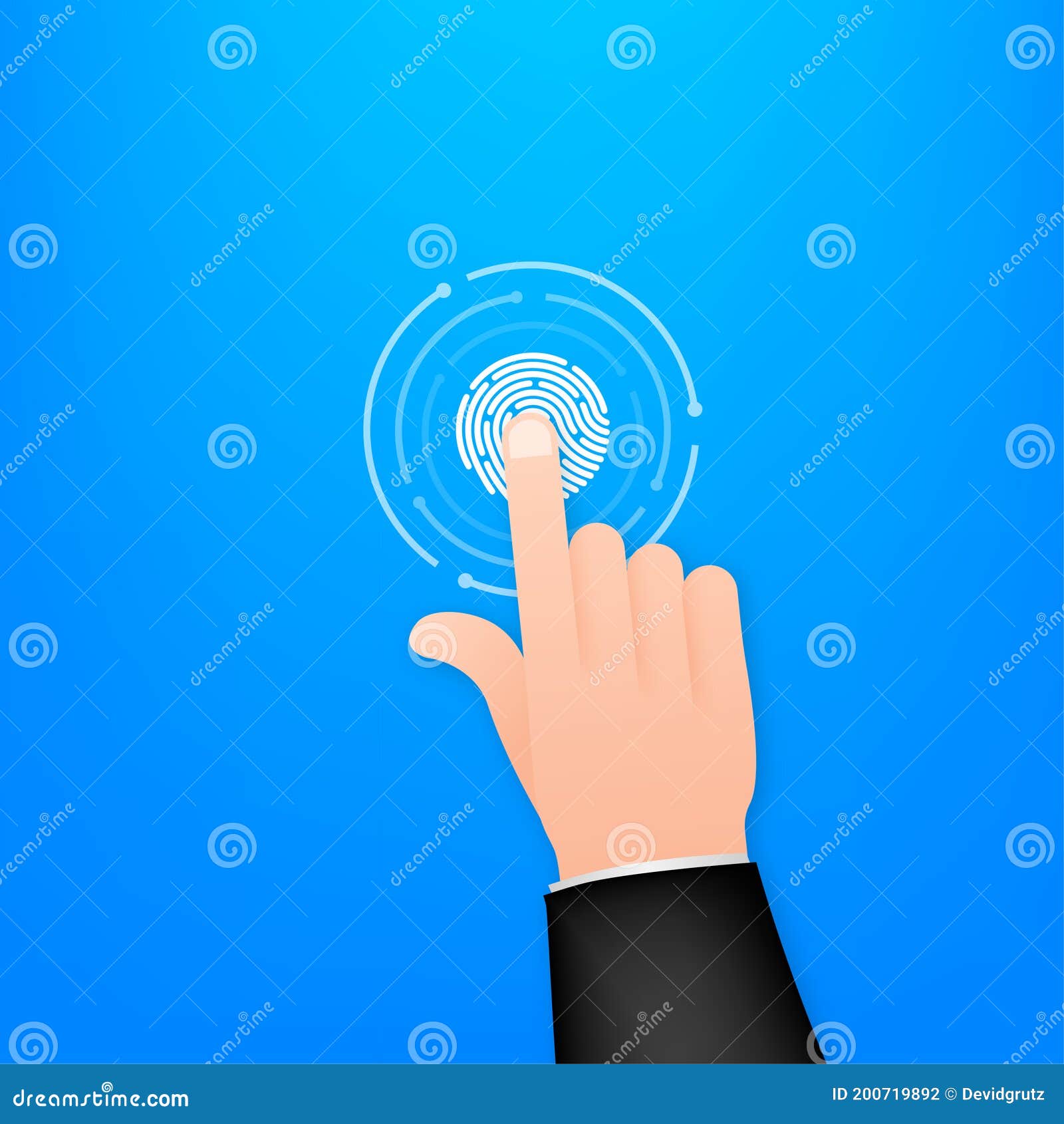 Click Hand in Flat Style. Push Touch Screen. Hand Cursor Icon. Finger ...