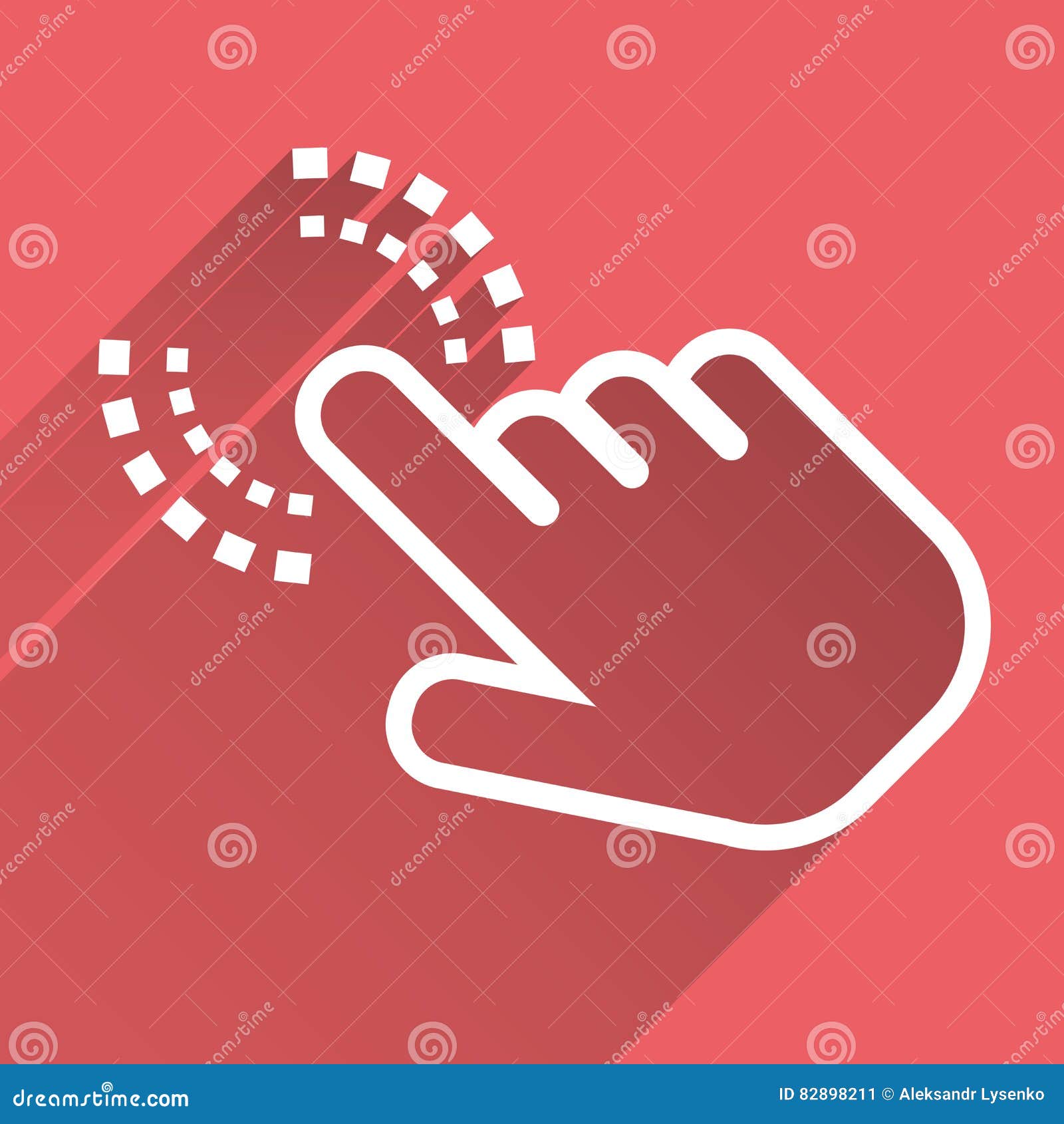 Click Hand Icon. Cursor Finger Sign Flat Vector Stock Vector ...