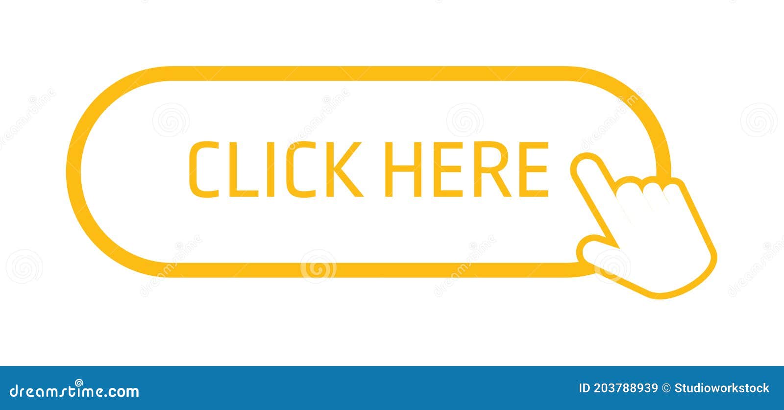 Click Here Action with Hand Tapping Button Stock Vector - Illustration ...