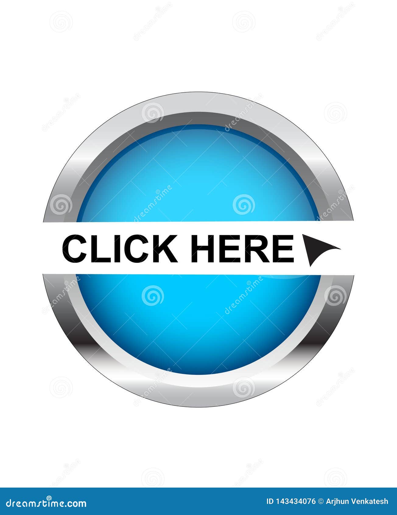 Click Here Arrow Web Button Classic Button White Background Stock ...