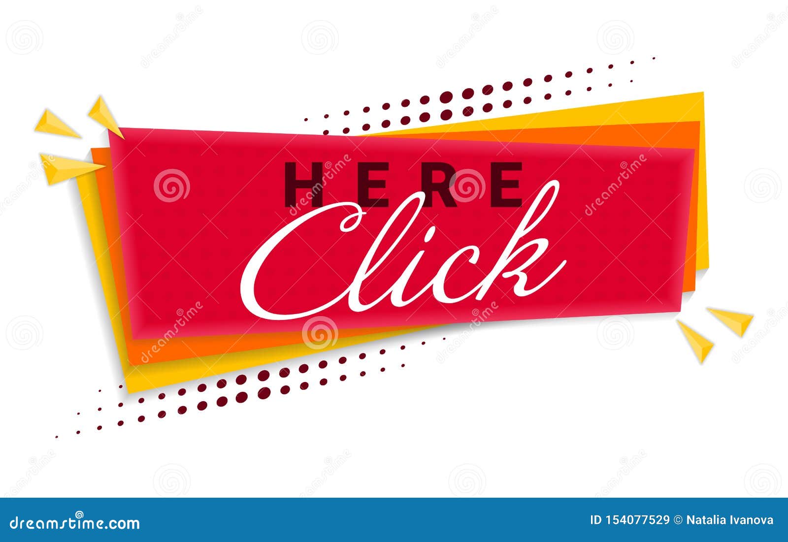 Click Here Banner Template Design. Vector Illustration Stock Vector ...