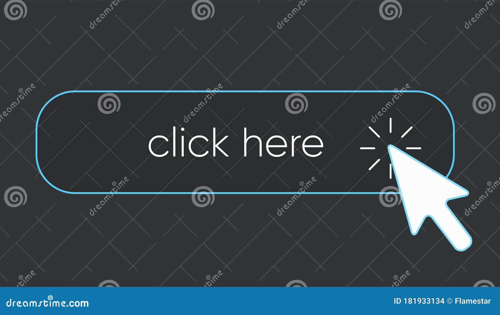 Click Here Banner. Web Button with Action of Hand Pointer. Click Here ...