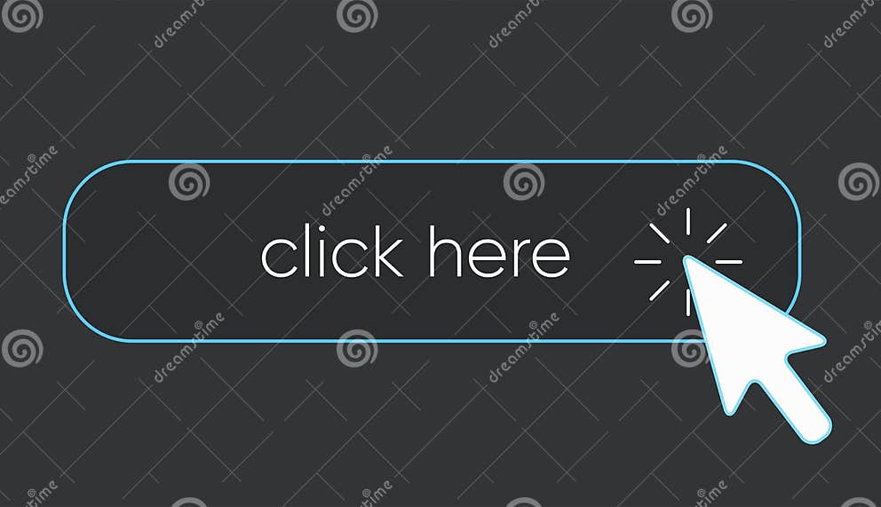 Click Here Banner. Web Button with Action of Hand Pointer. Click Here ...