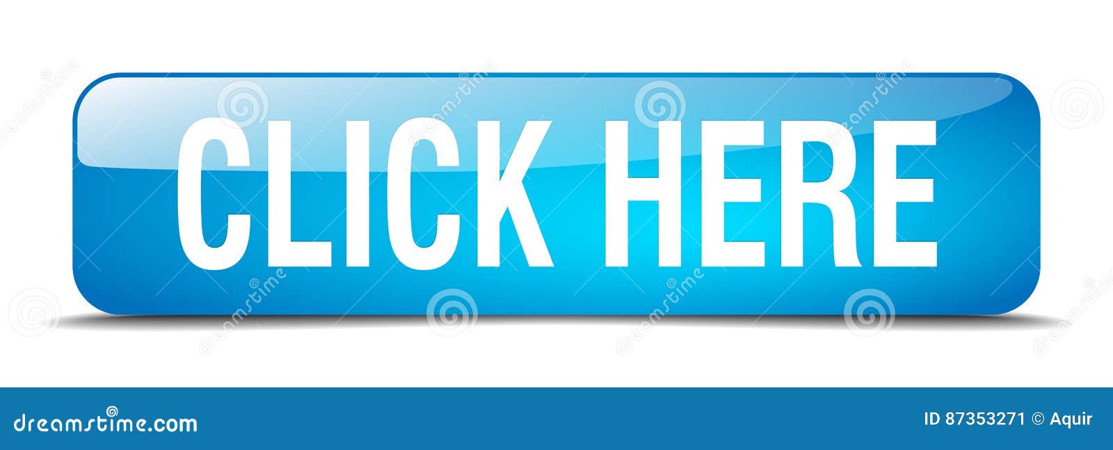 Click Here Blue Square Isolated Web Button Stock Vector - Illustration ...