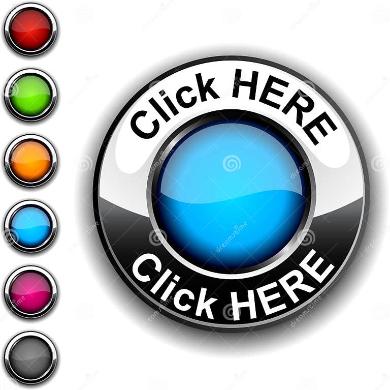 Click here button. stock vector. Illustration of internet - 14957087