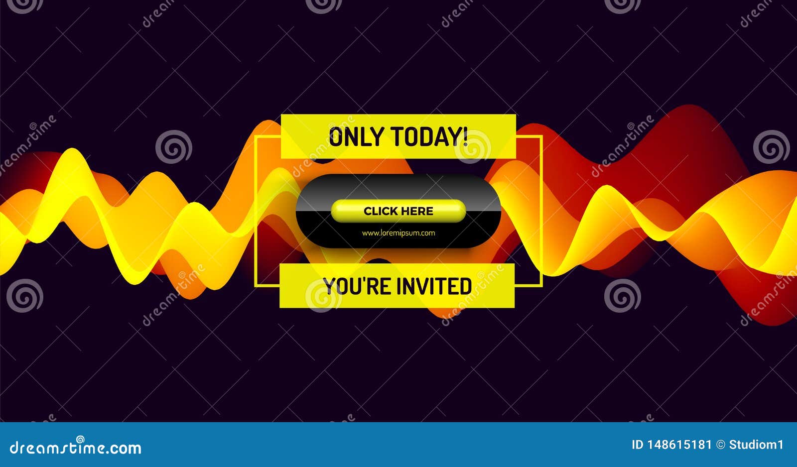 Click Here Button. Abstract Wavy Background with Dynamic Effect. Motion ...