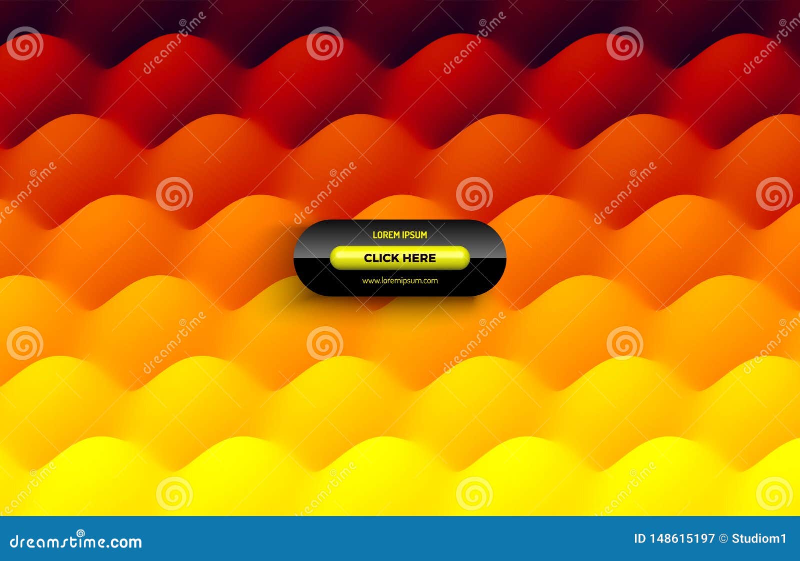 Click Here Button. Abstract Wavy Background with Dynamic Effect. Motion ...
