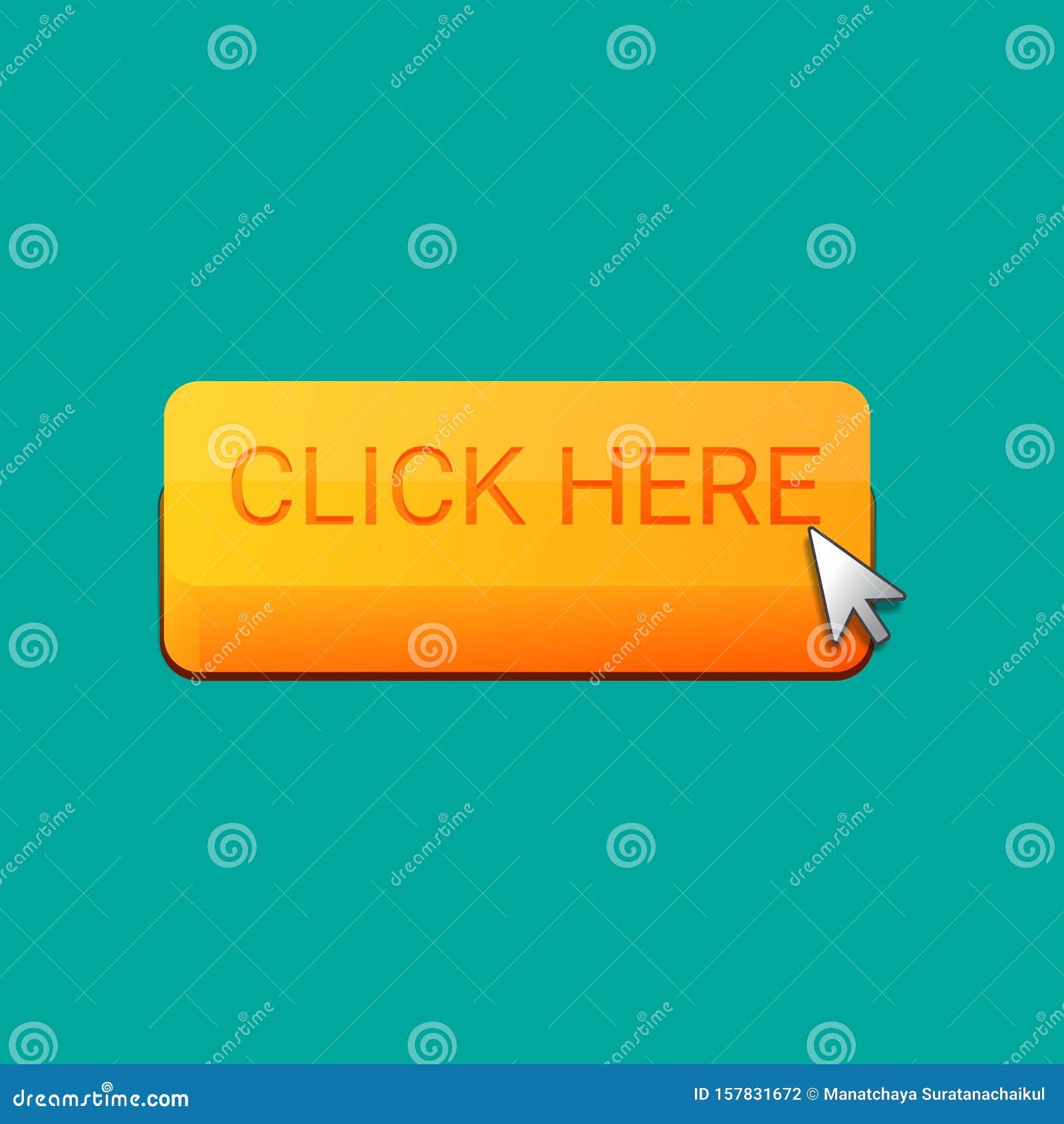 Click Here Button with Arrow Icon. Stock Illustration - Illustration of ...