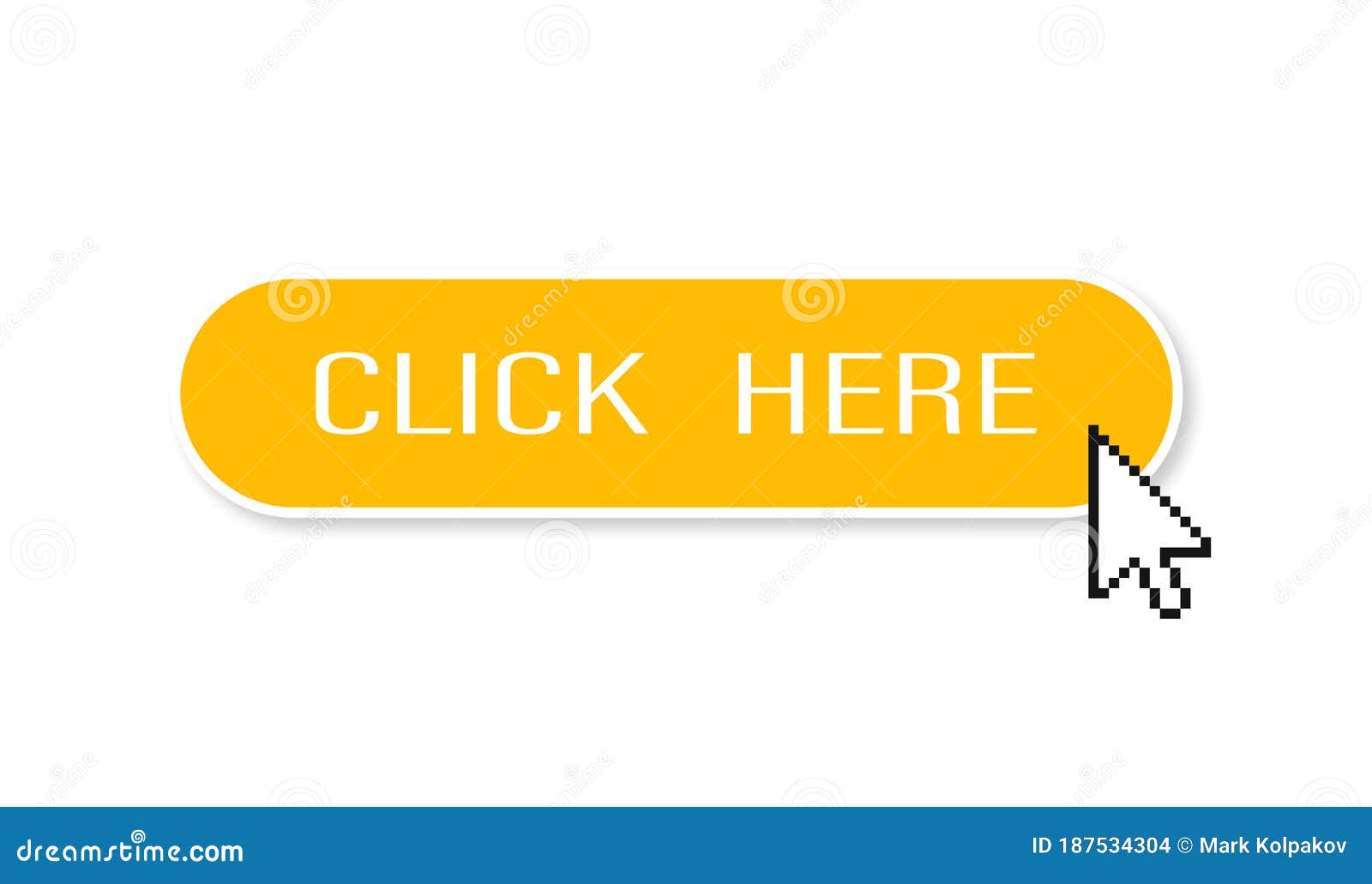 Click Here Button with Arrow Pointer Icon. Flat Vector Illustration ... Click Here Button with Arrow Pointer Icon. Flat Vector Illustration ...