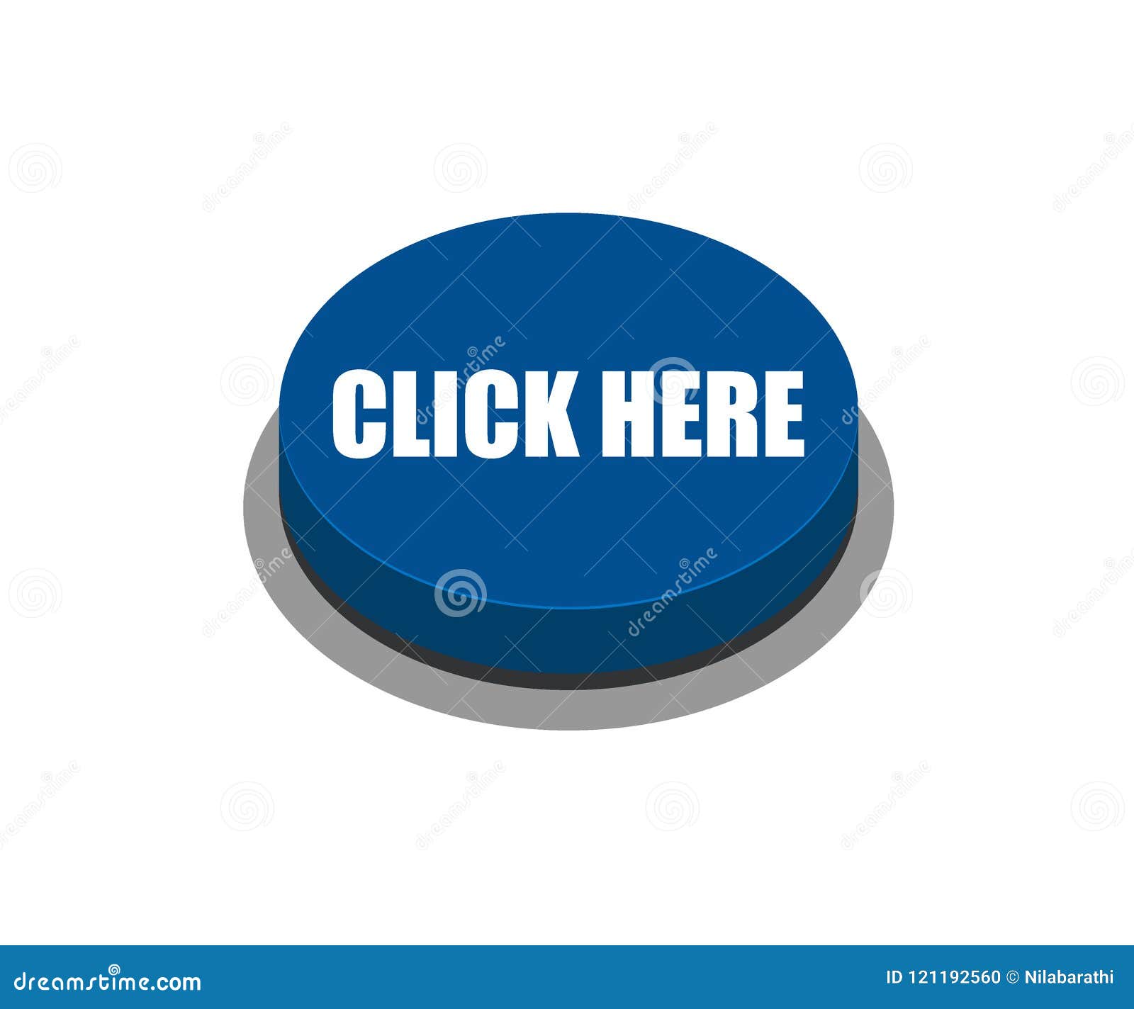 Click here button blue stock illustration. Illustration of illustrated ...