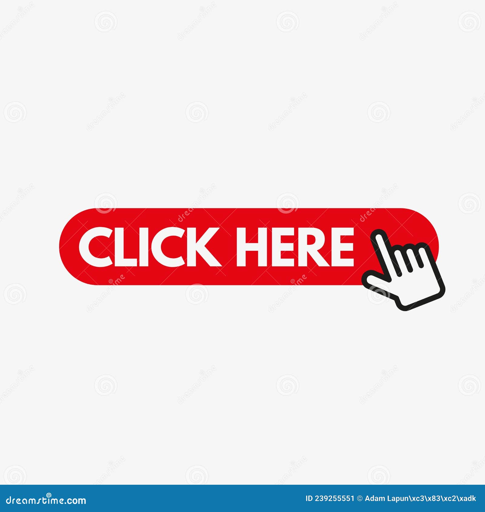 Click Here Button and Cursor Clicking. Vector Icon Stock Vector ...