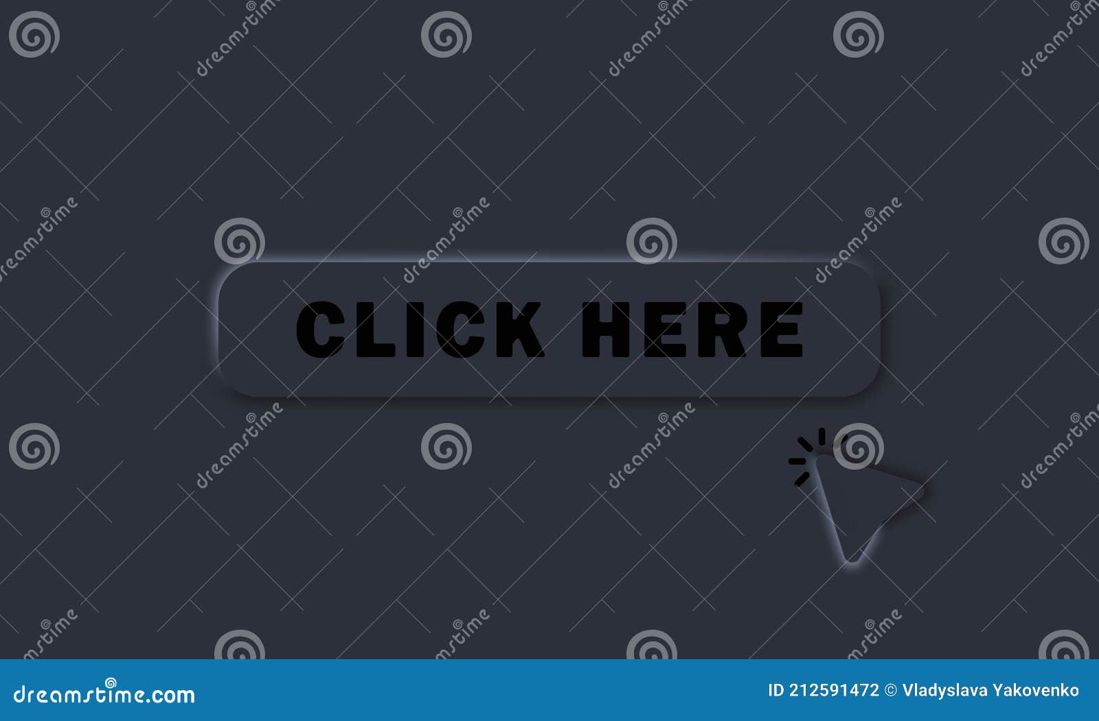 Click Here Button with Hand Cursor. Click Here Icon with Pointer ...