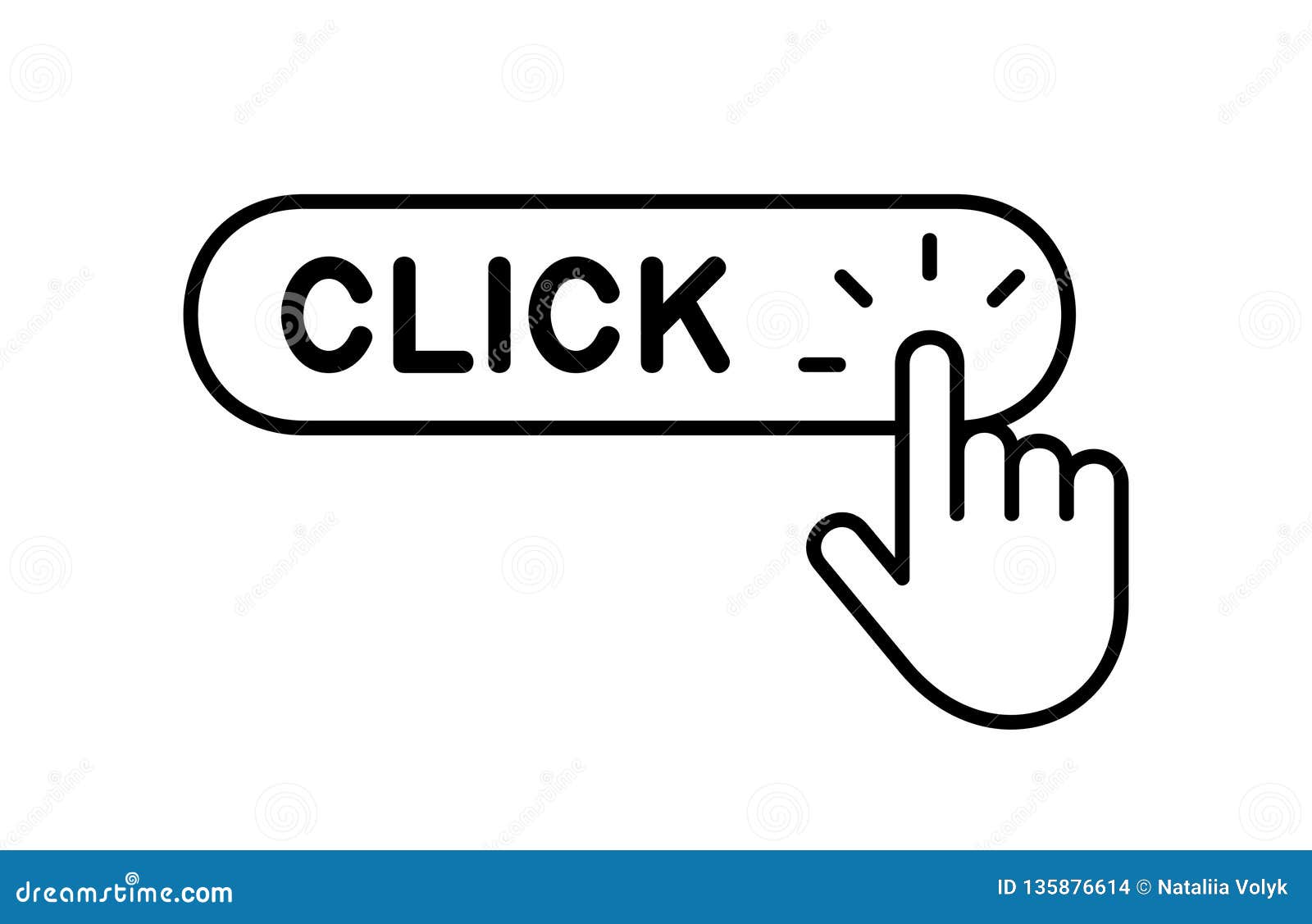 Click Here Button with Hand Icon Stock Vector - Illustration of design ... Click Here Button with Hand Icon Stock Vector - Illustration of design ...