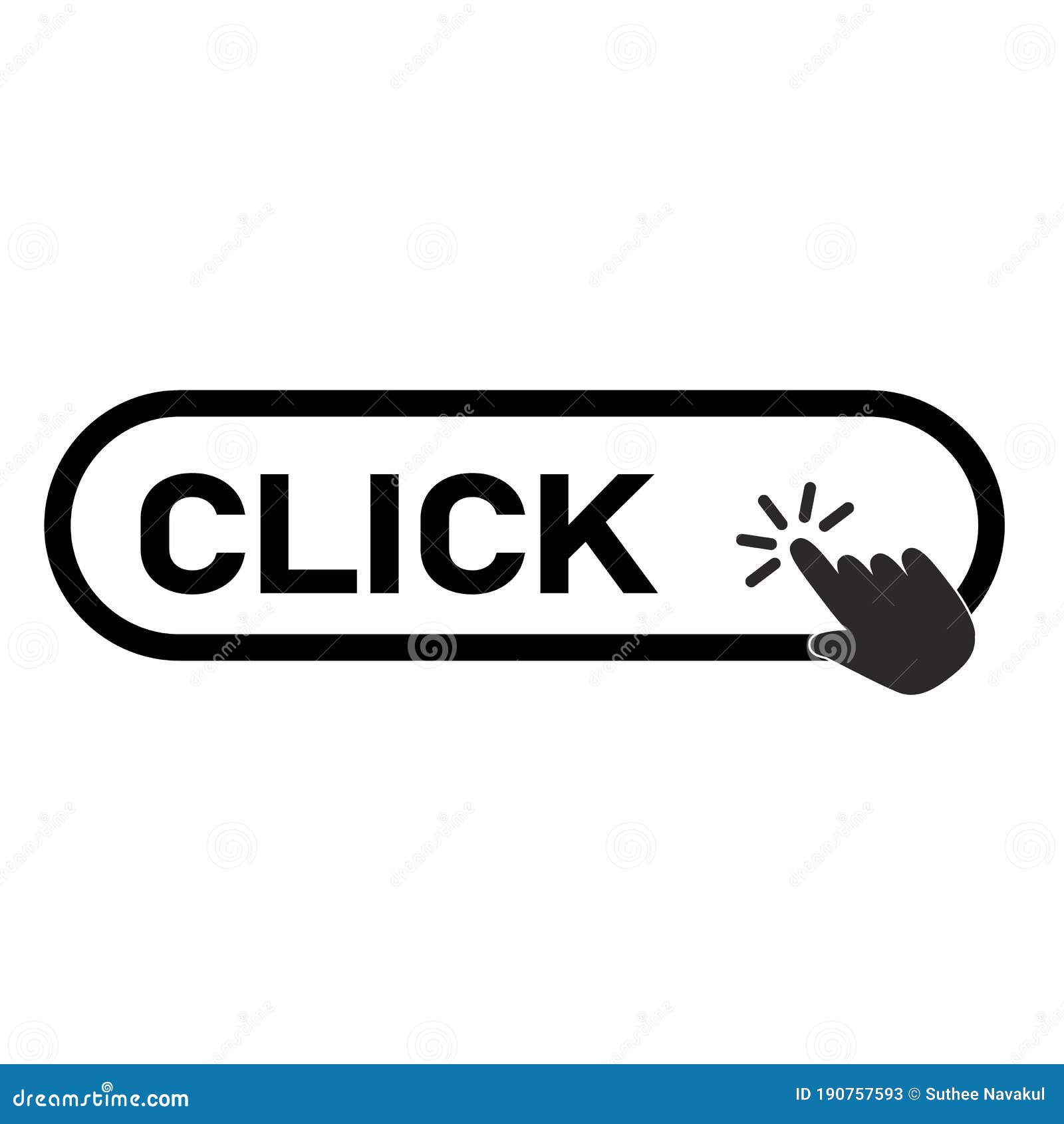 Click Here Button with Hand Icon on White Background. Flat Style. Click ... Click Here Button with Hand Icon on White Background. Flat Style. Click ...