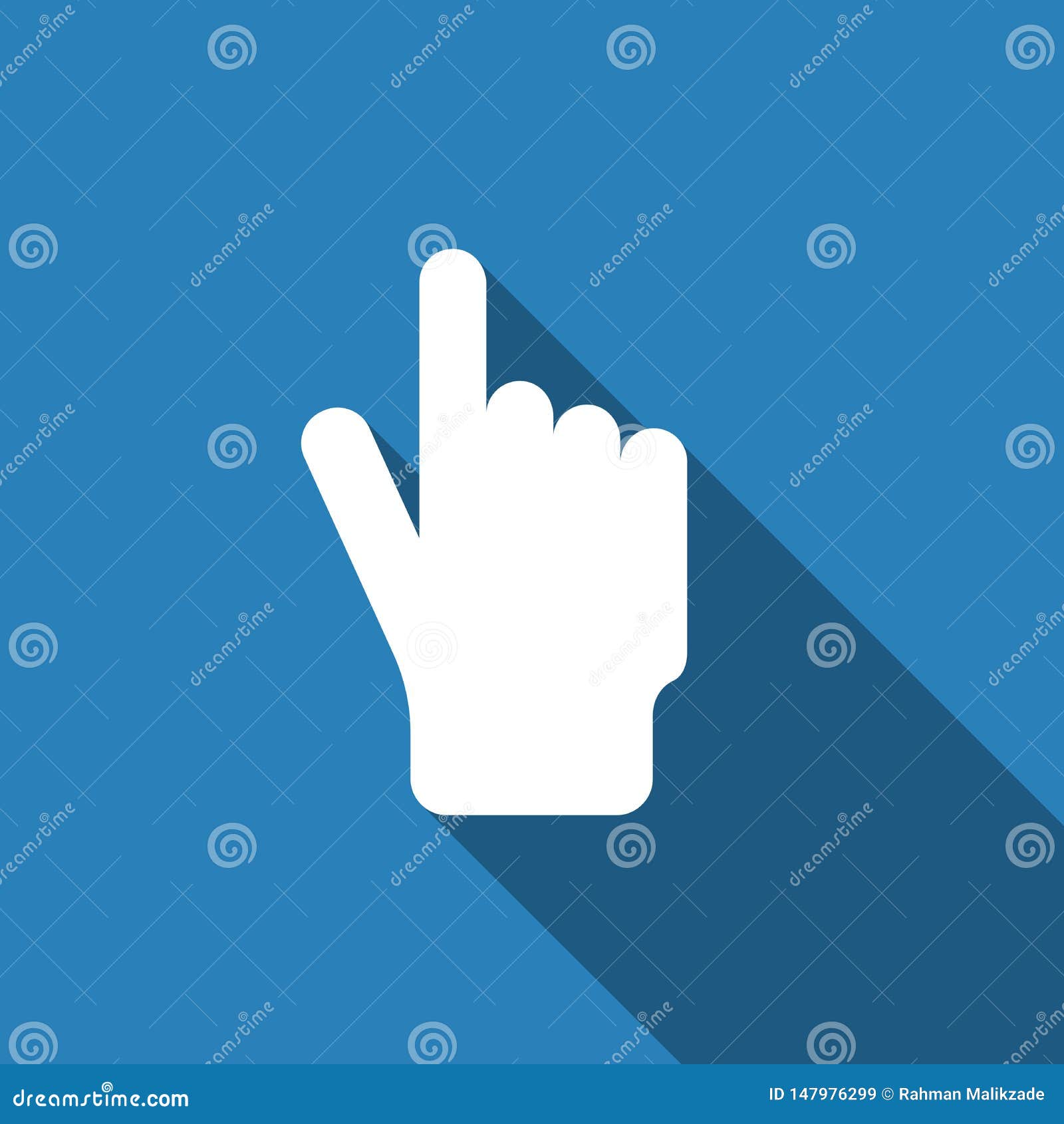 Click Here the Button Hand Vector Icon. Simple Modern Design ...