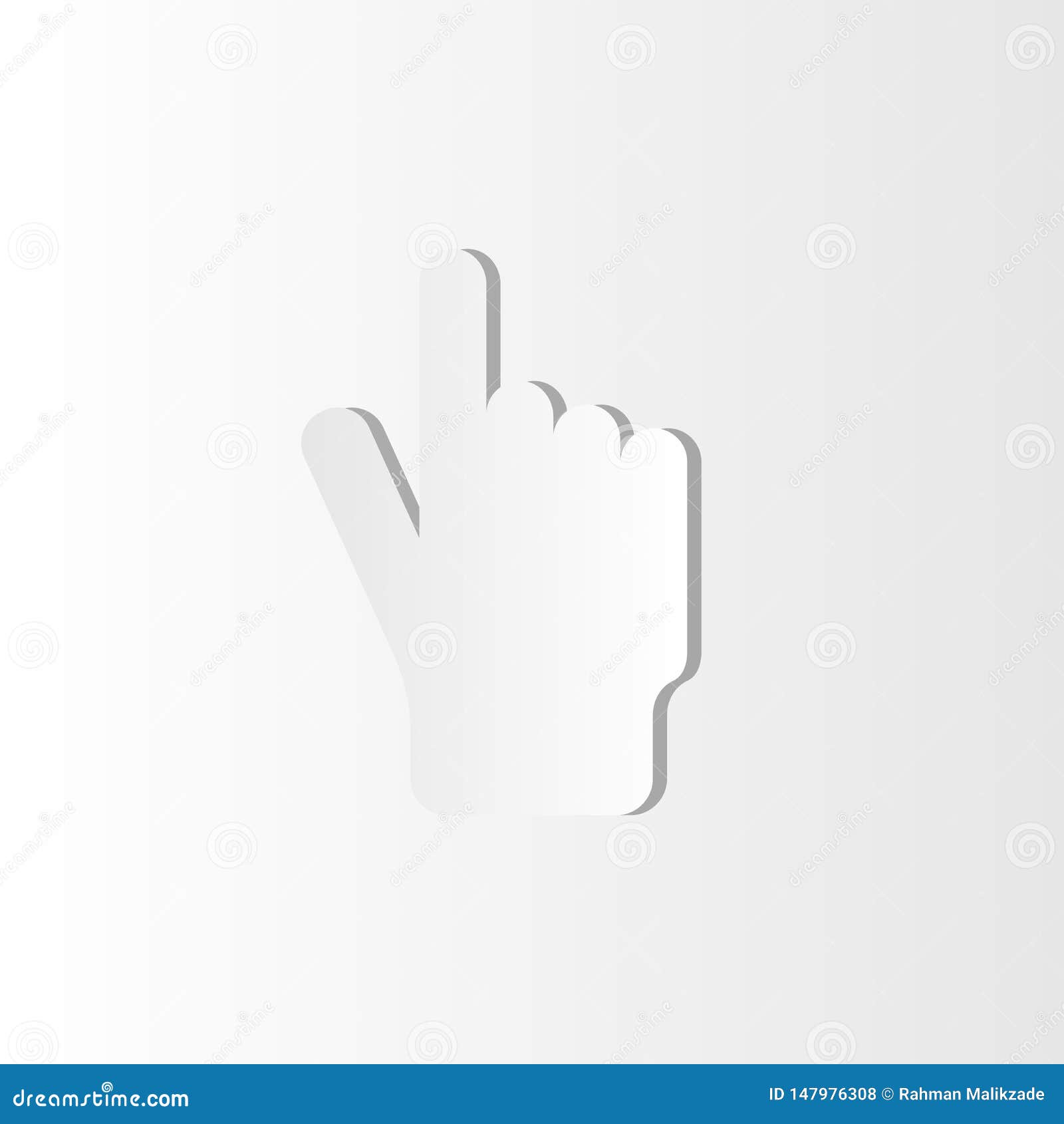 Click Here the Button Hand Vector Icon. Simple Modern Design ...