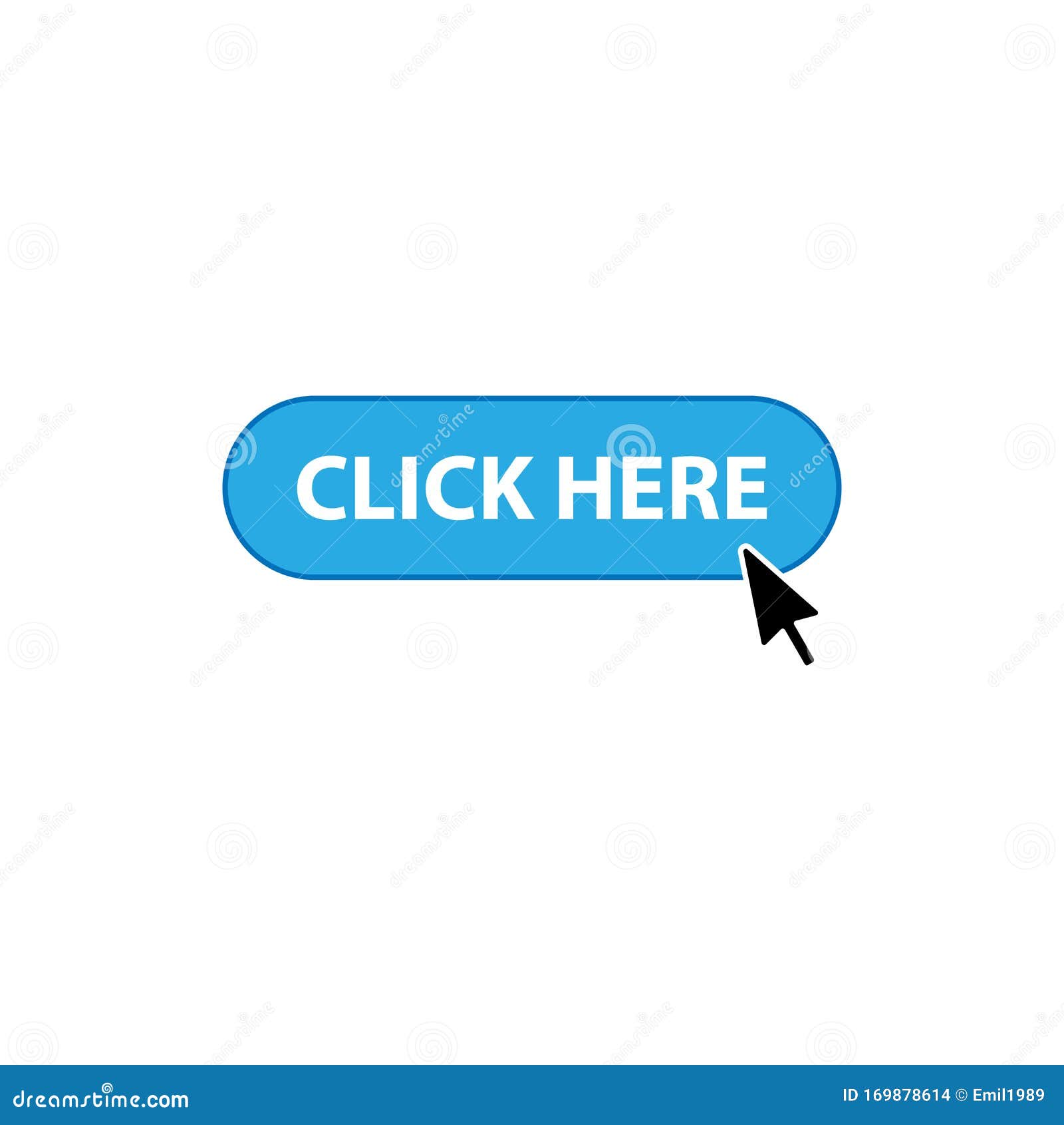 Click Here Button Icon with Arrow Stock Vector - Illustration of design ...