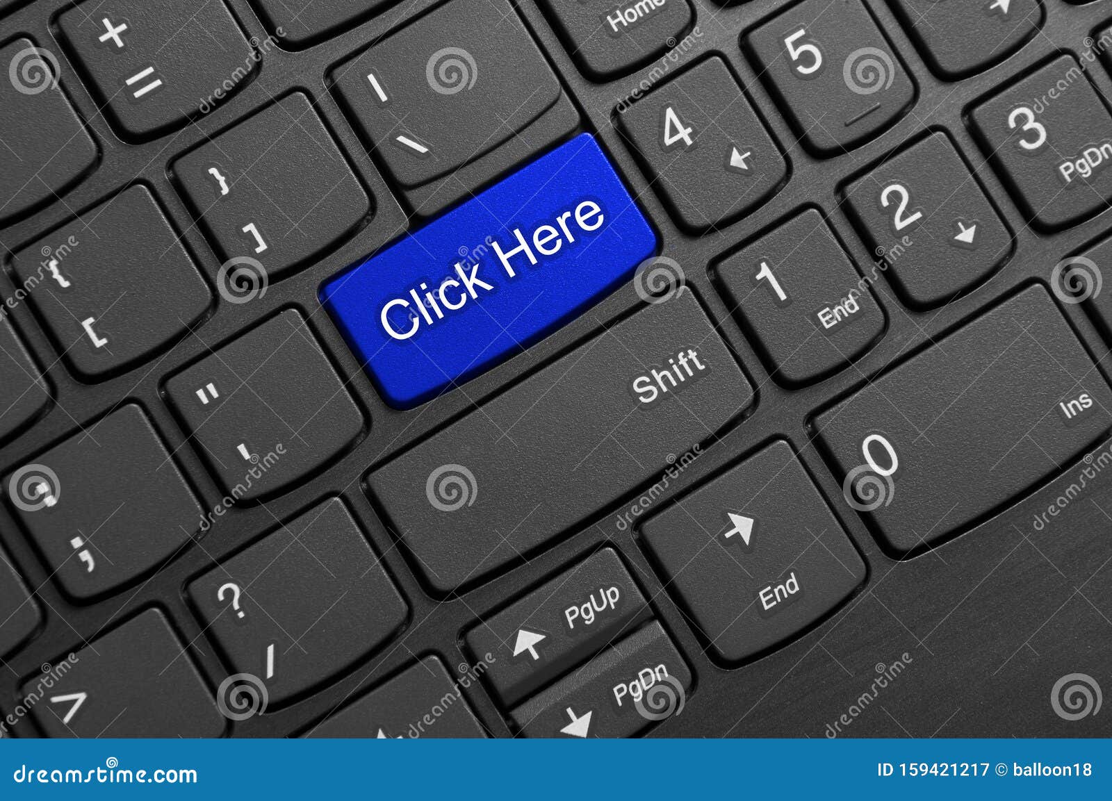 Click Here Button on Keyboard Stock Image - Image of concept, customer ...