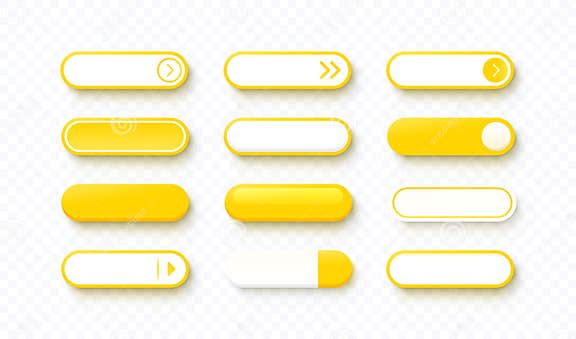 Click Here Button Set, Link Mouse Click, Transparent Background. Vector ...
