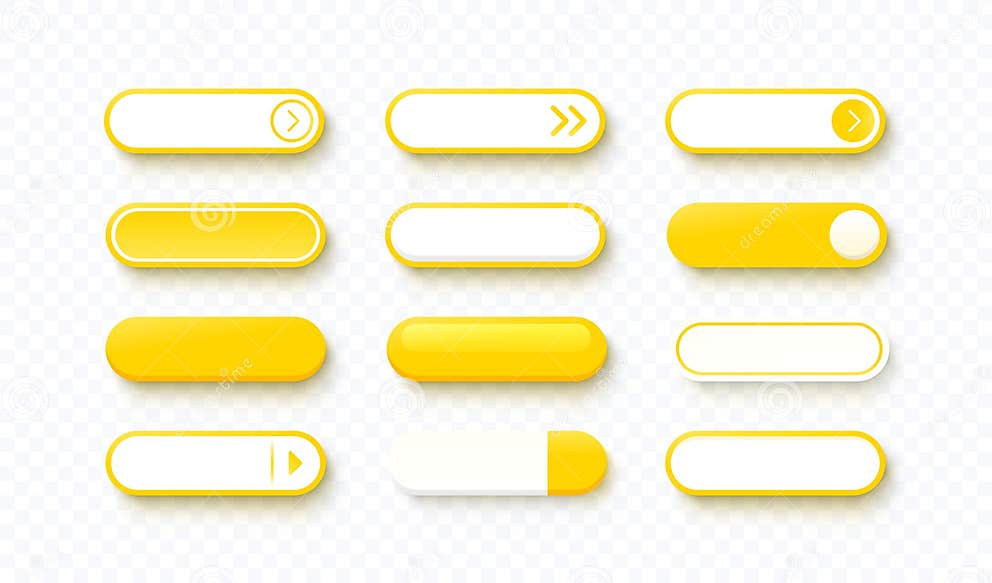 Click Here Button Set, Link Mouse Click, Transparent Background. Vector ...