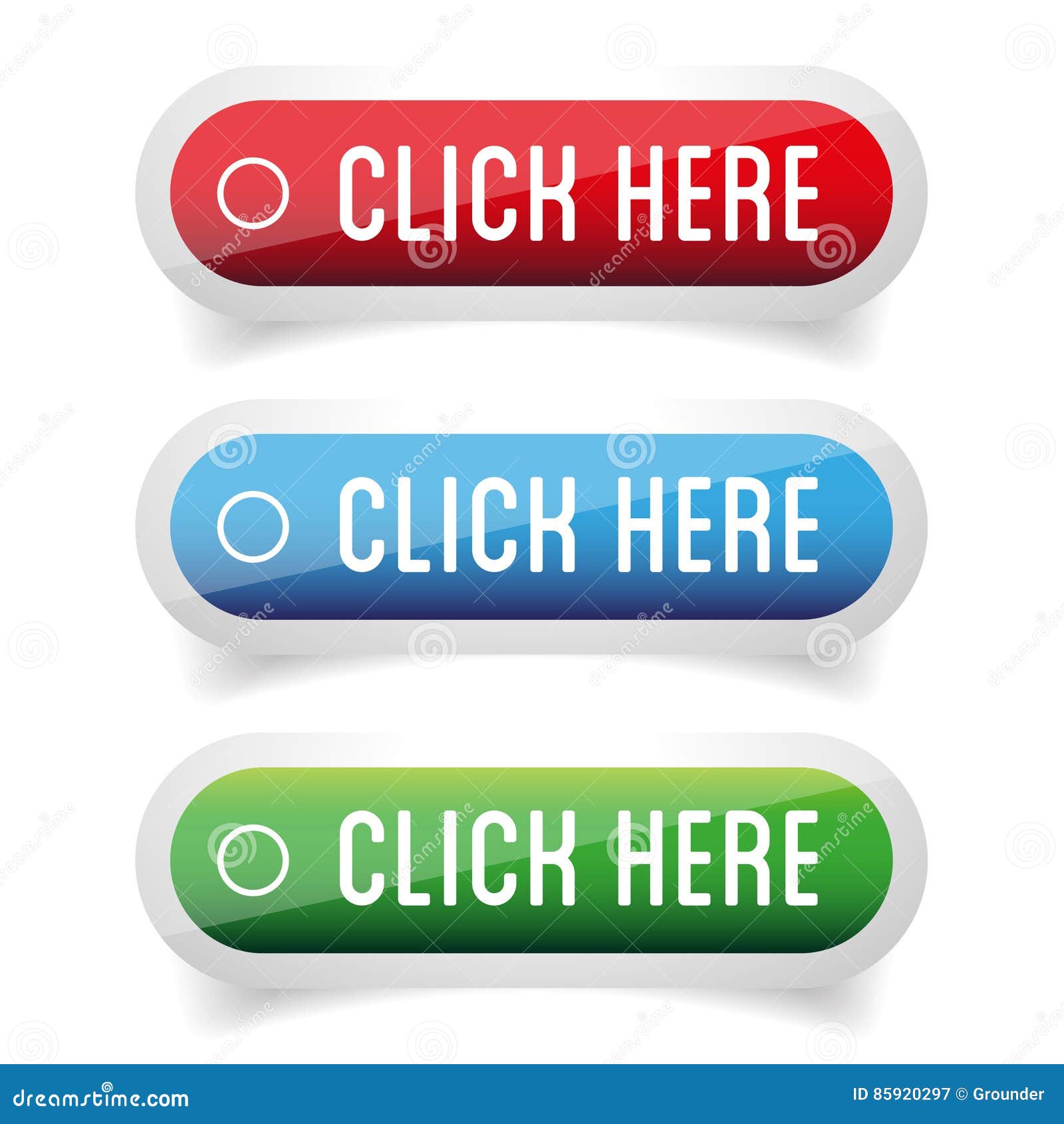 Click Here button set stock vector. Illustration of navigation - 85920297