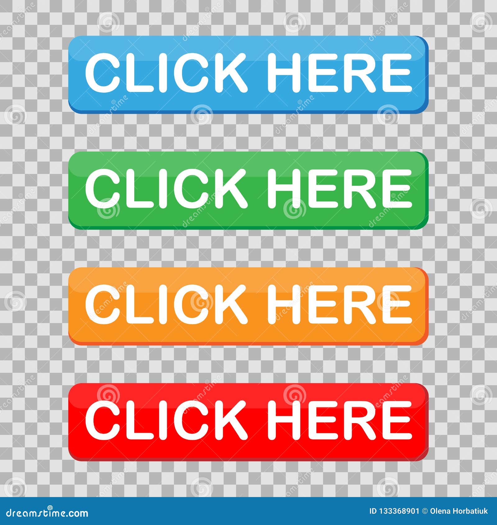Click Here Button Set. Web Icon Stock Vector - Illustration of icon ...