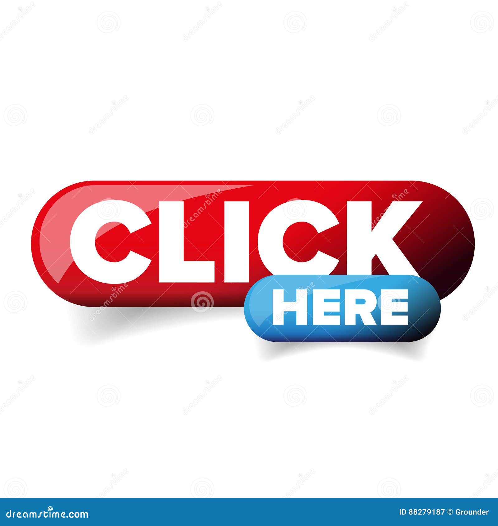 Click Here button vector stock vector. Illustration of button - 88279187