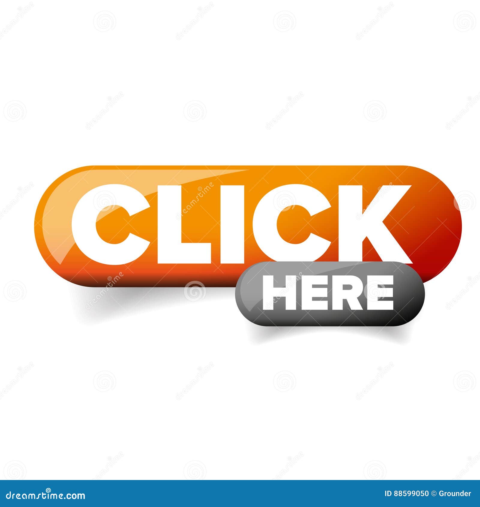 Click Here button vector stock vector. Illustration of black - 88599050