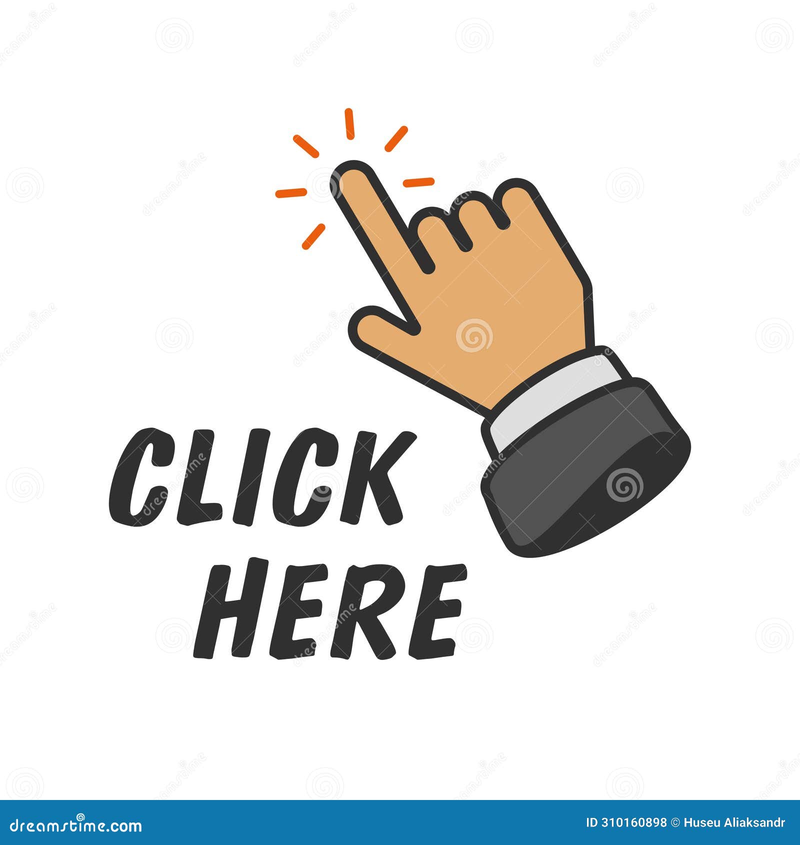 Click here button vector stock vector. Illustration of internet - 310160898