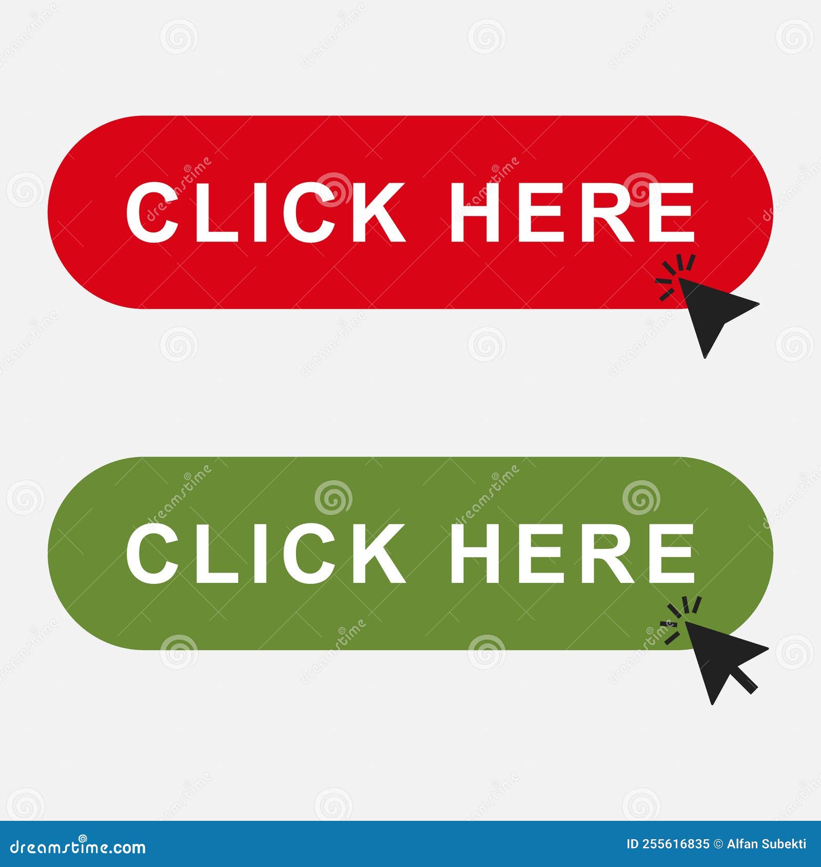 Click Here Buttons with Pointer. Stock Vector - Illustration of ...