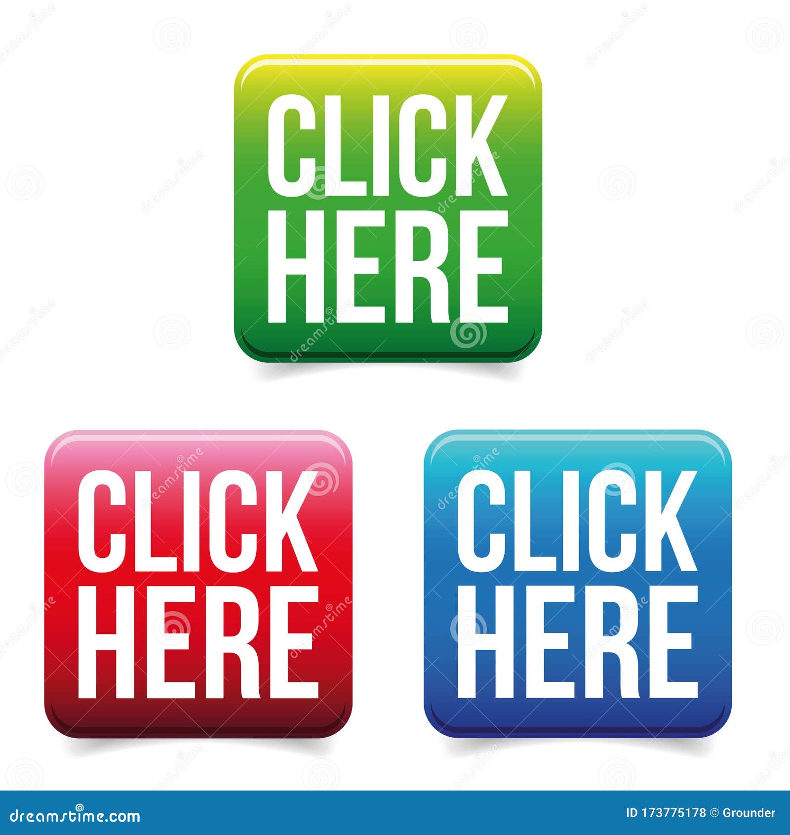 Click Here Call To Action Button Stock Vector - Illustration of click ...