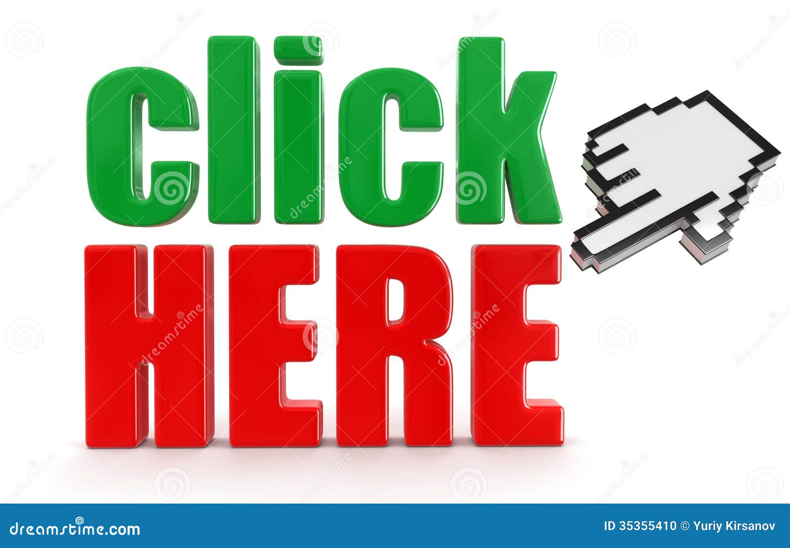 Click Here and Cursor (clipping Path Included) Stock Illustration ...