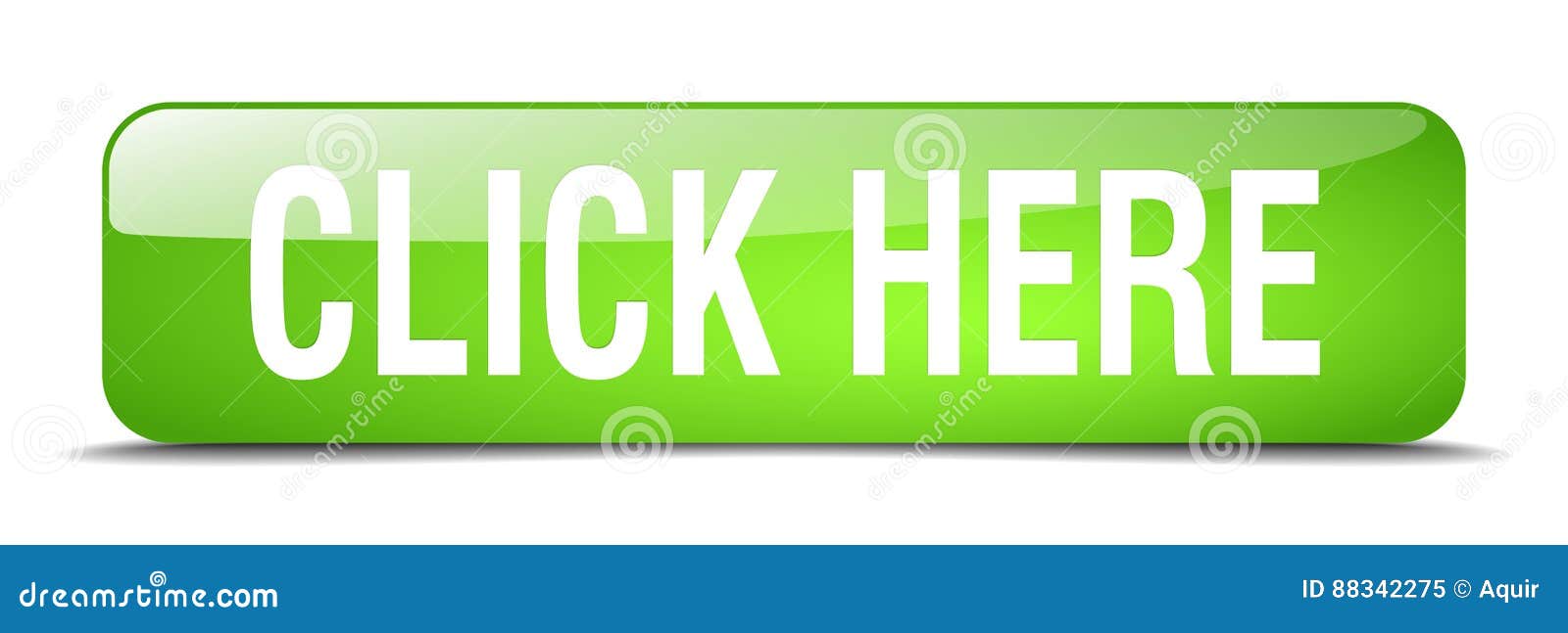 Click Here Green Square Isolated Web Button Stock Vector - Illustration ...