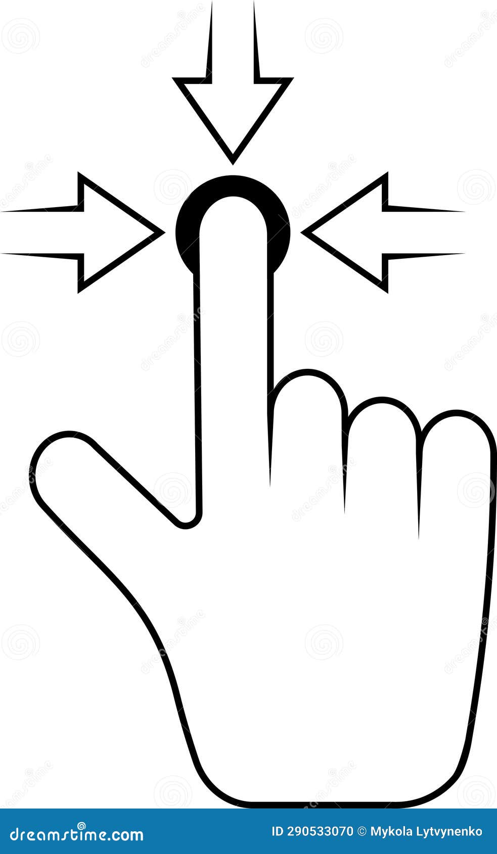 Click Here Hand Icon Button Pointer Finger and Arrow Stock Illustration ...