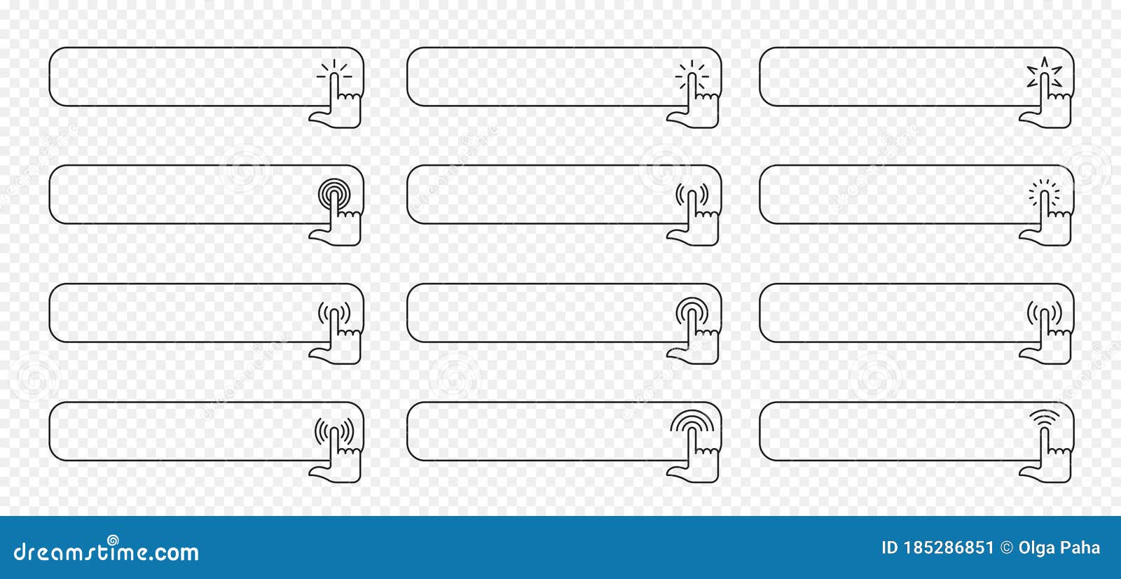 Click here hand set 7 stock vector. Illustration of communication ...