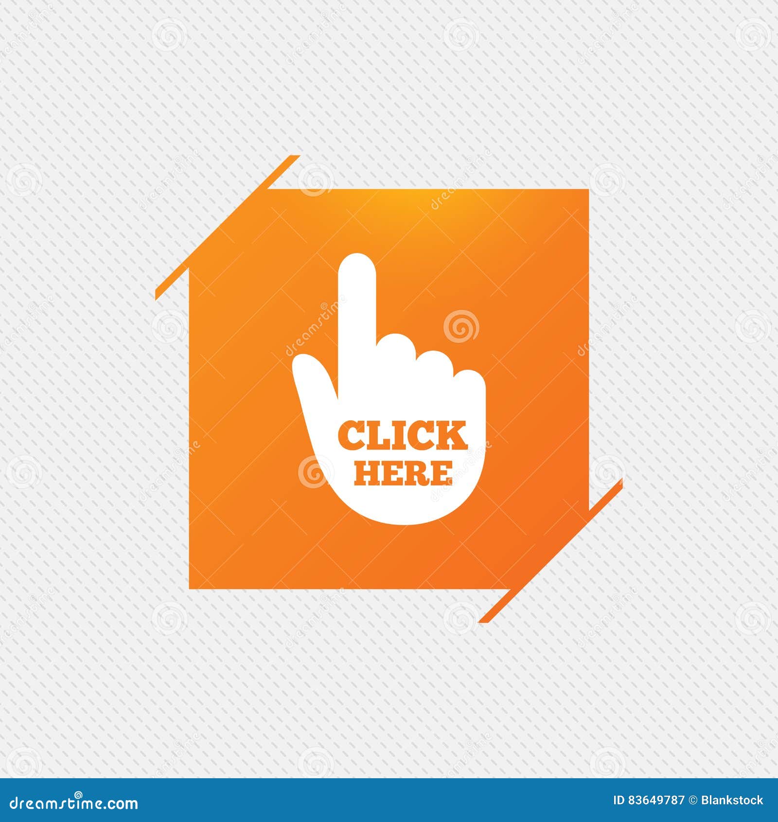 Click Here Hand Sign Icon. Press Button Stock Vector - Illustration of ...