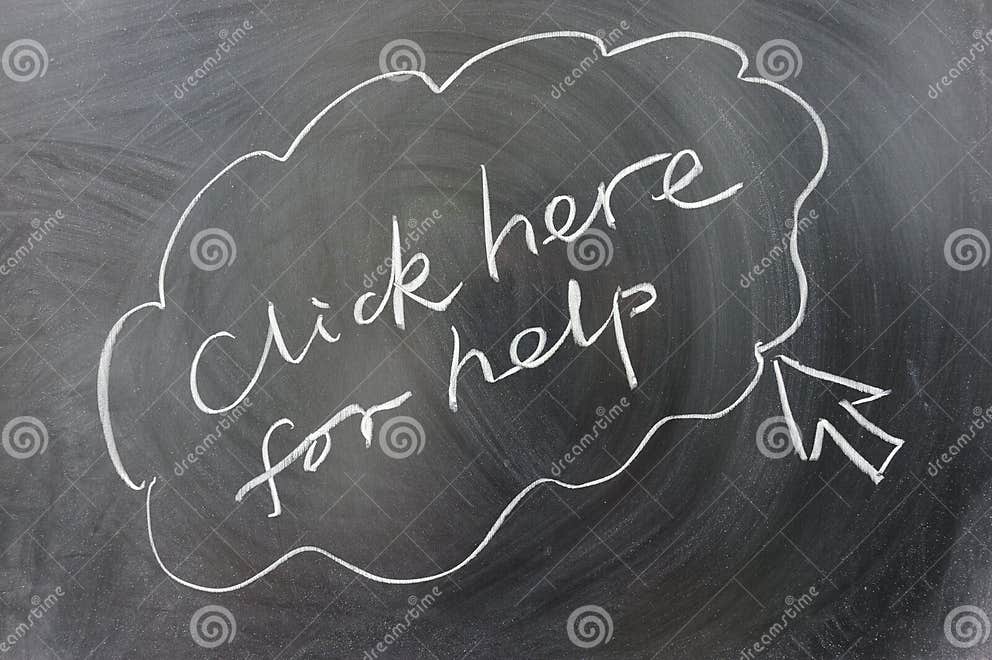 Click here for help stock photo. Image of black, help - 33186710