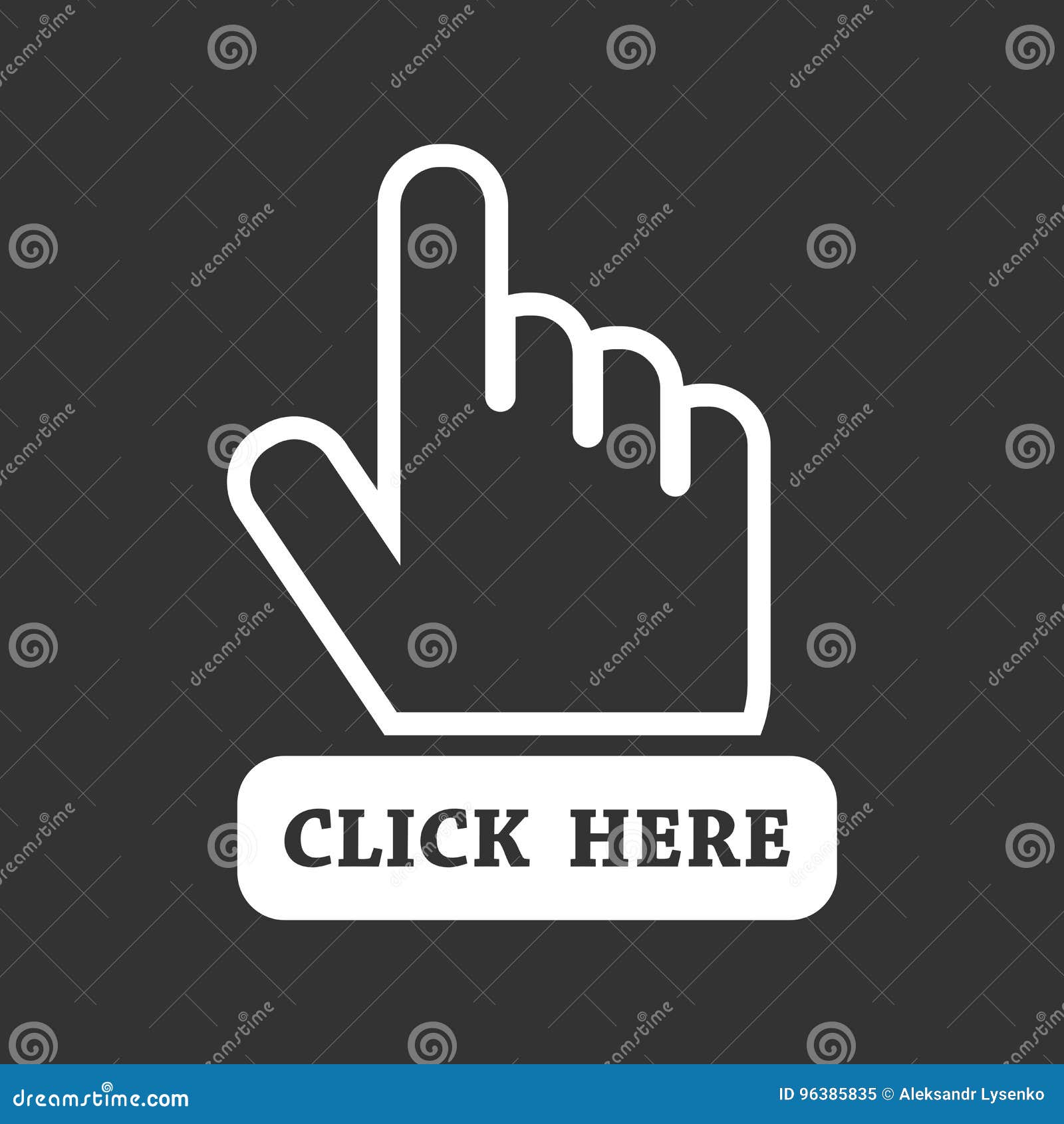 Click Here Icon. Hand Cursor Signs Stock Vector - Illustration of flat ...