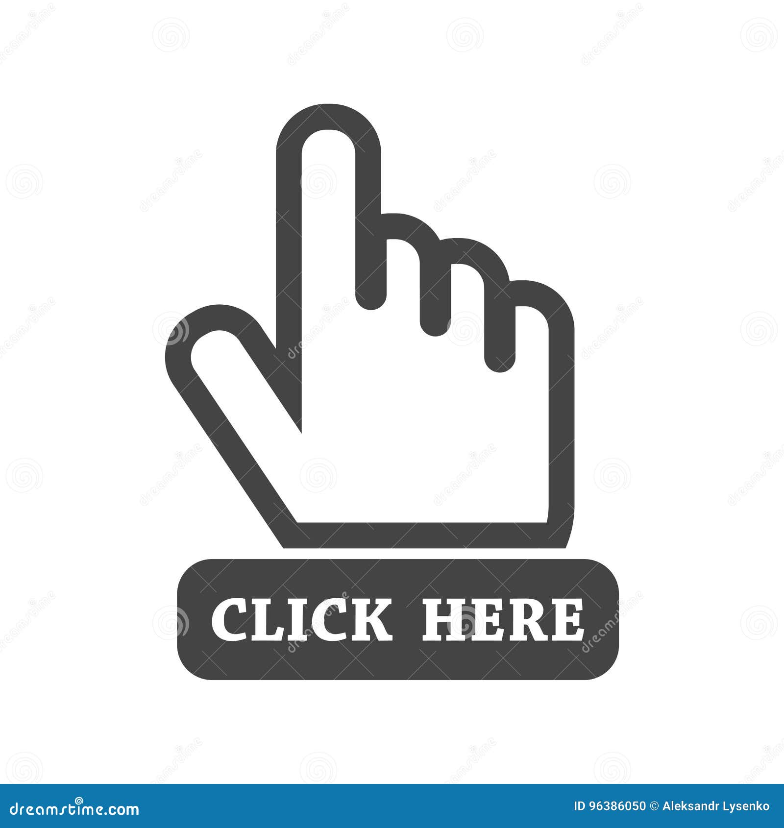 Click Here Icon. Hand Cursor Signs Stock Vector - Illustration of hand ...
