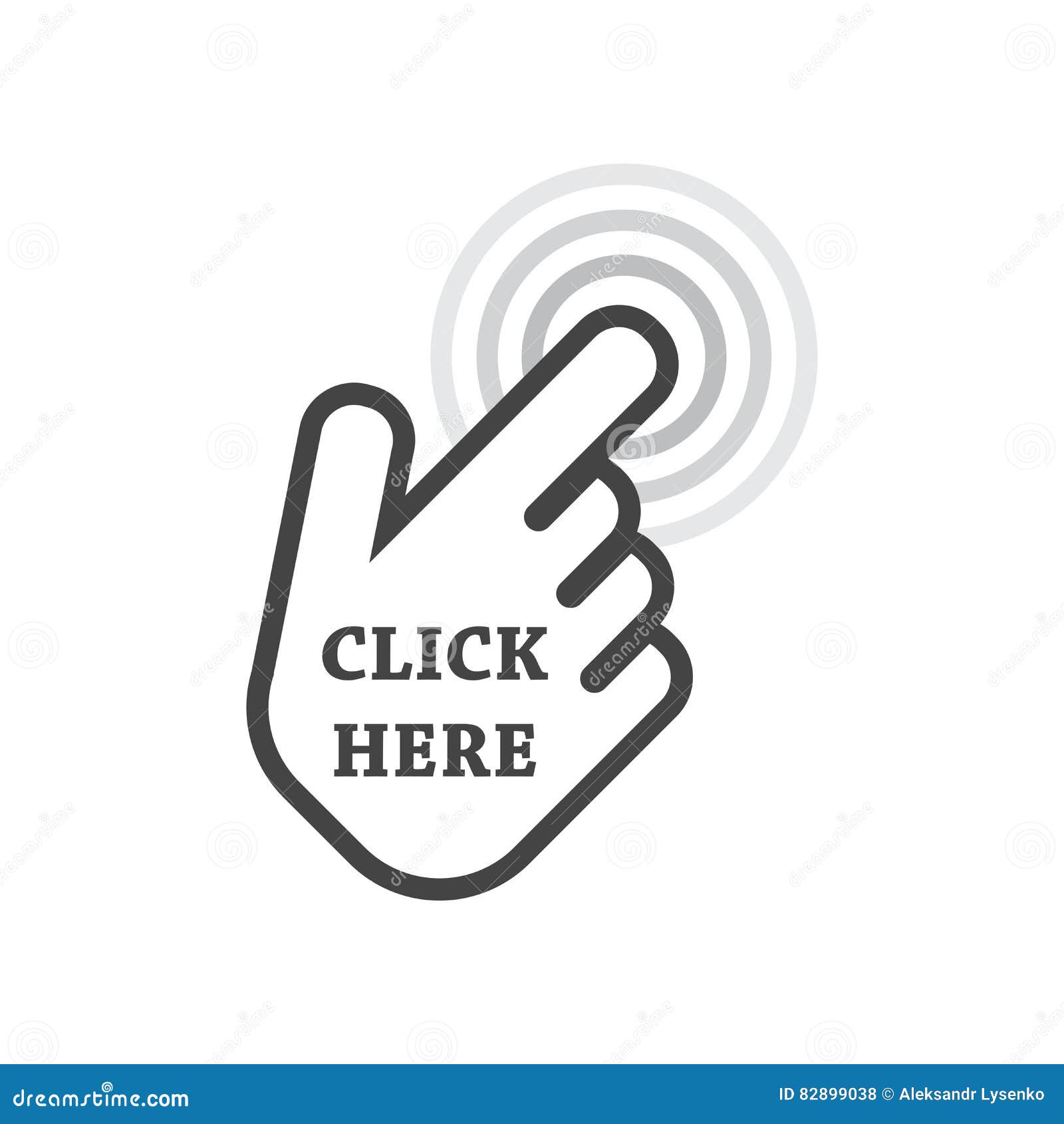 Click Here Icon. Hand Cursor Signs Stock Vector - Illustration of click ...