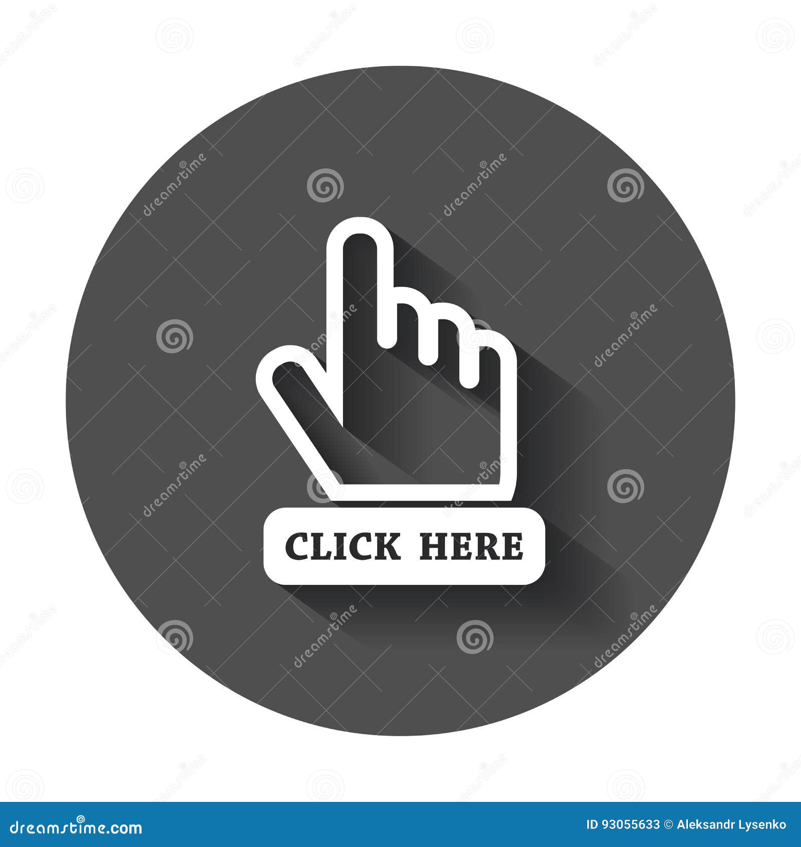 Click here icon. stock vector. Illustration of symbol - 93055633